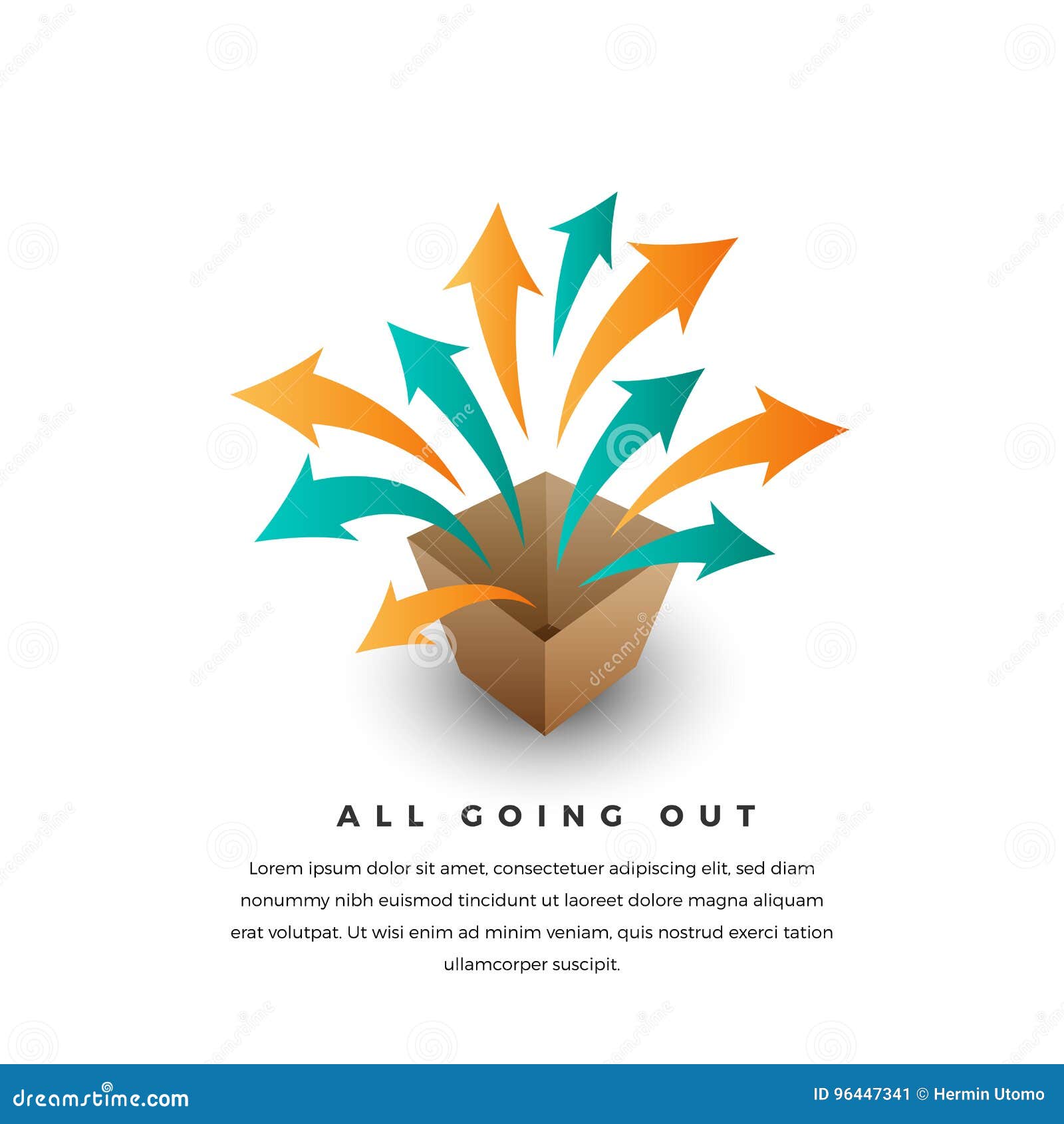 All Going Out stock vector. Illustration of growth, arrows - 96447341