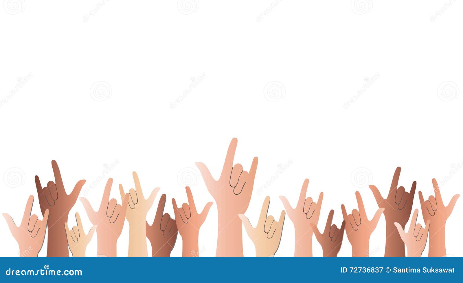 All Hands Up Love Sign Background Stock Vector - Illustration of raised ...