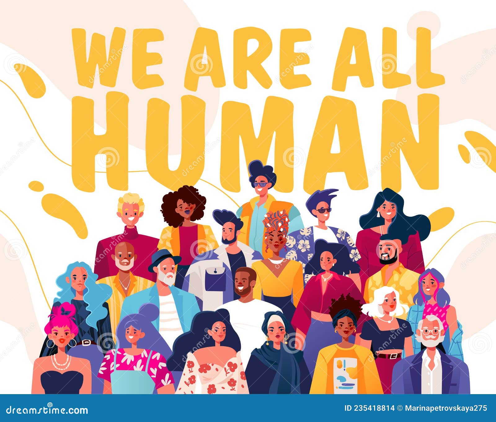 We are All Human. Concept of Equality, Bringing People Together in ...