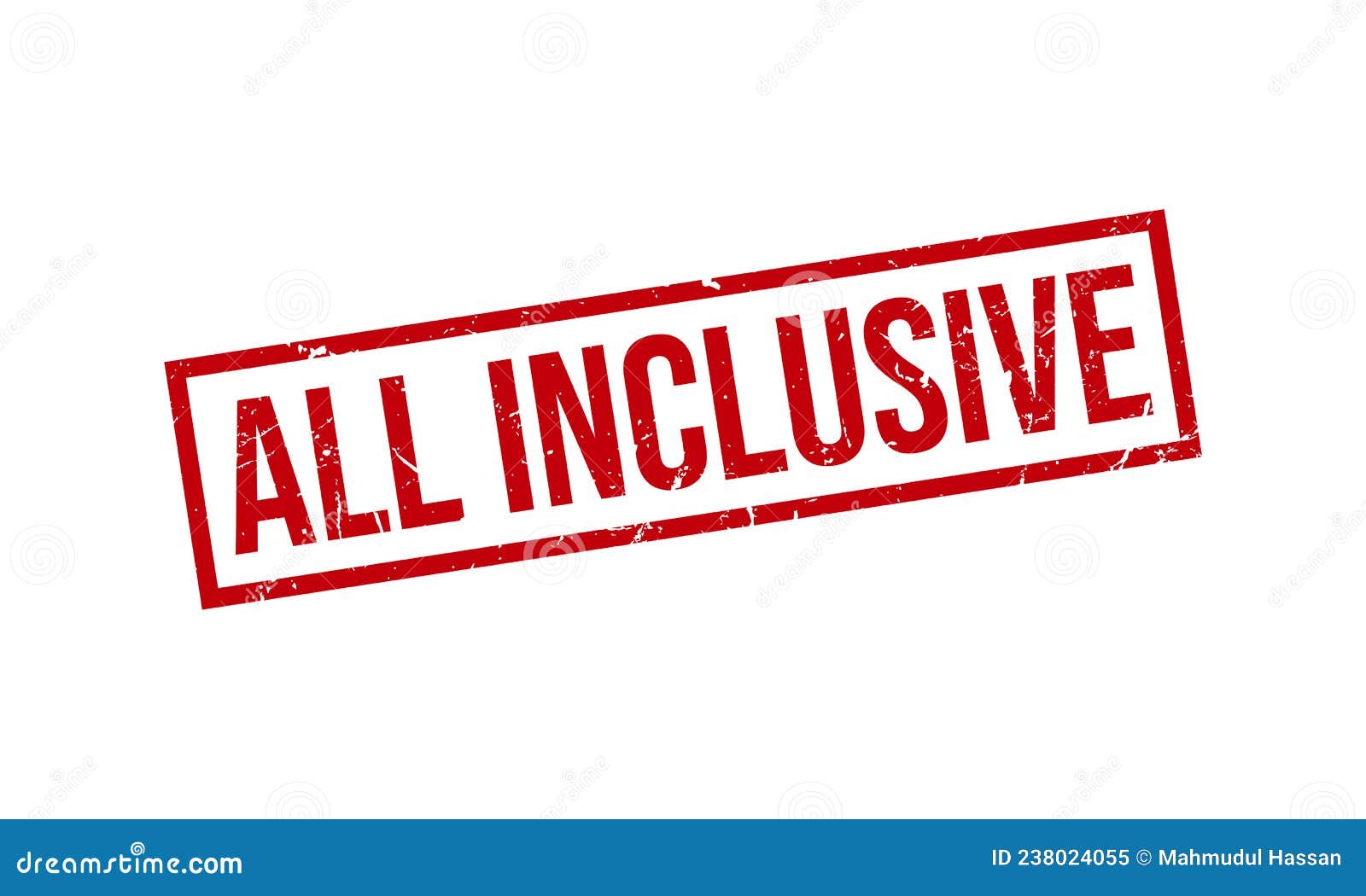 All Inclusive Rubber Stamp. Red All Inclusive Rubber Grunge Stamp Seal ...