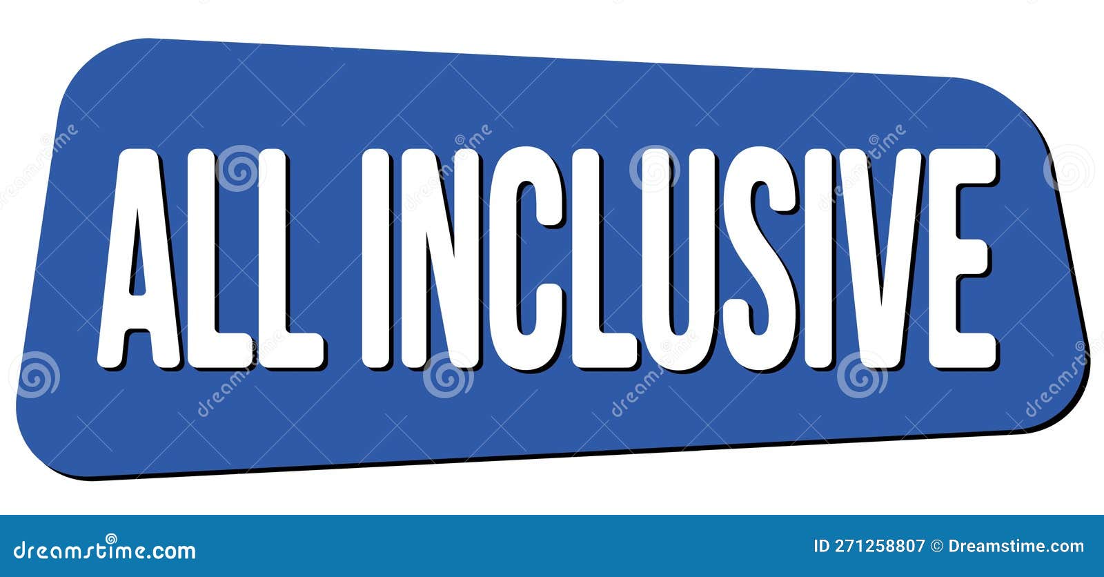 ALL INCLUSIVE Text on Blue Trapeze Stamp Sign Stock Illustration ...
