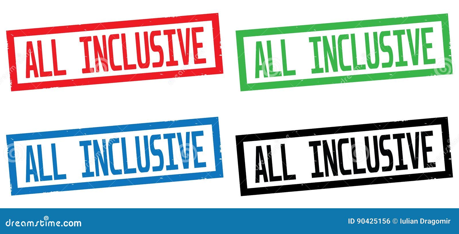 ALL INCLUSIVE Text, on Rectangle Border Stamp Sign. Stock Illustration ...