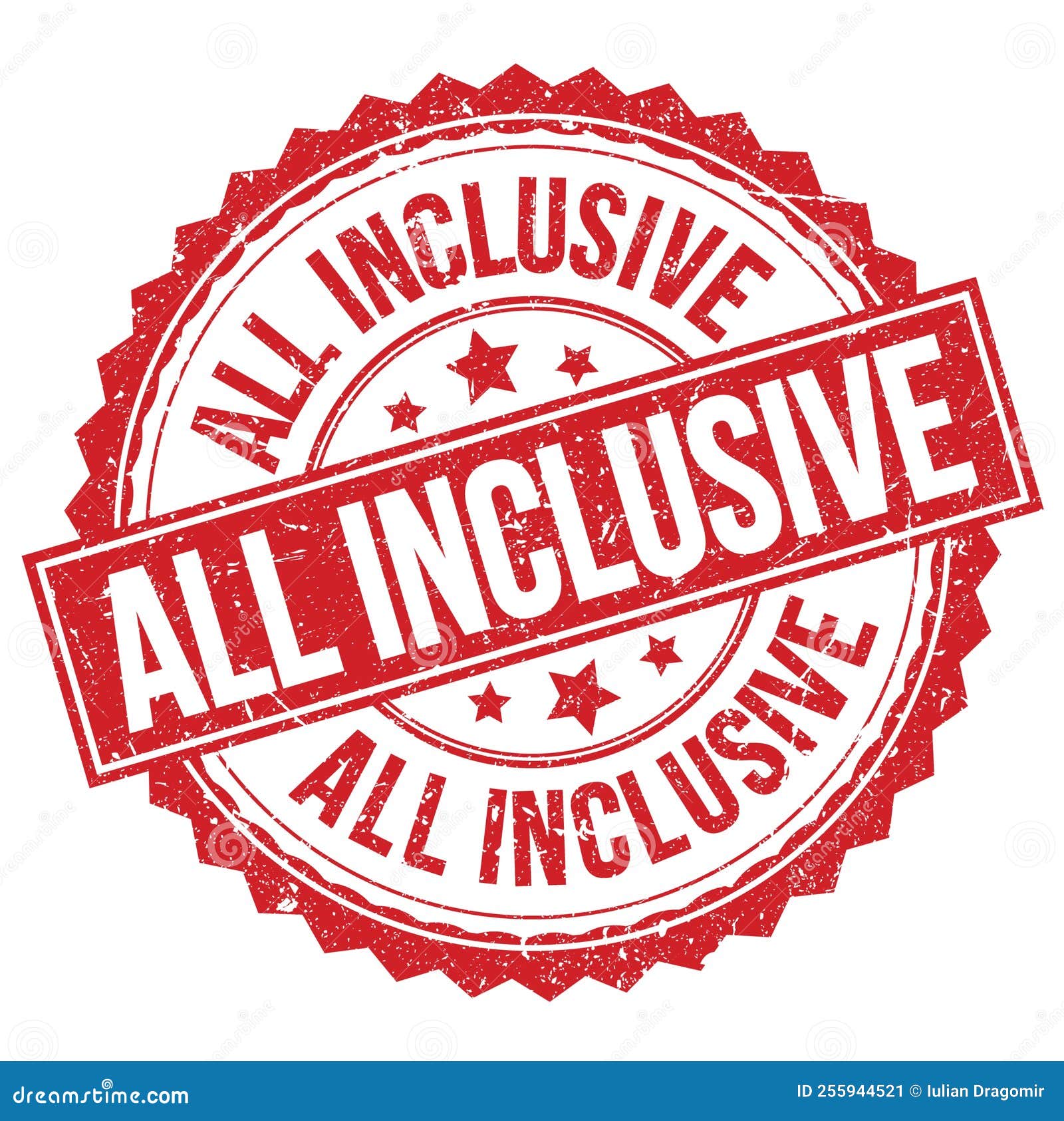 ALL INCLUSIVE Text on Red Round Stamp Sign Stock Illustration ...