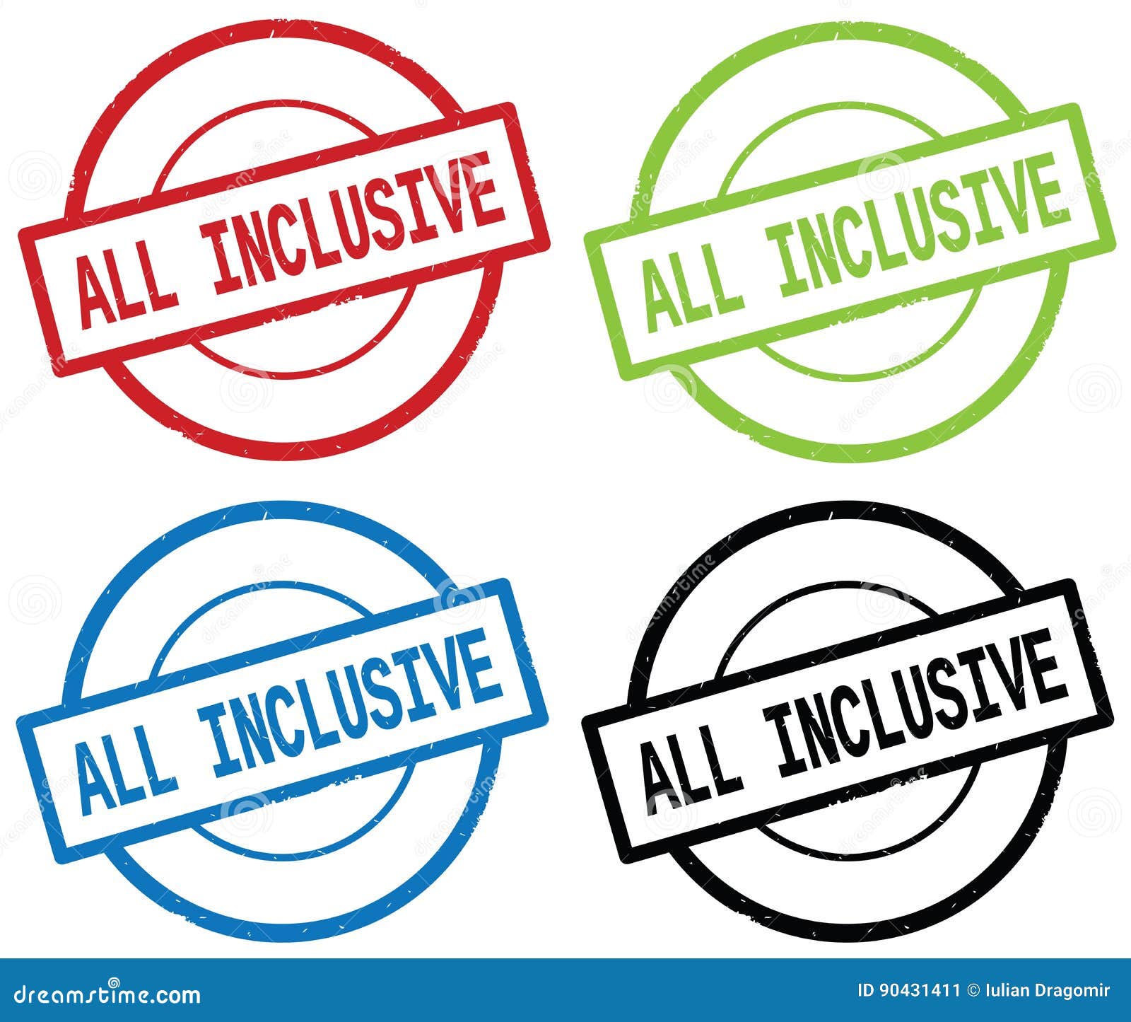 ALL INCLUSIVE Text, on Round Simple Stamp Sign. Stock Illustration ...