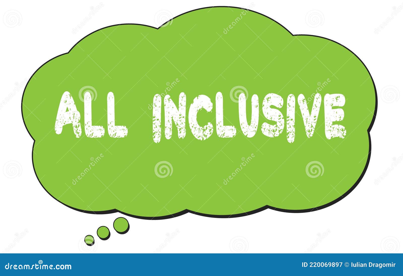 ALL INCLUSIVE Text Written on a Green Thought Bubble Stock Illustration ...