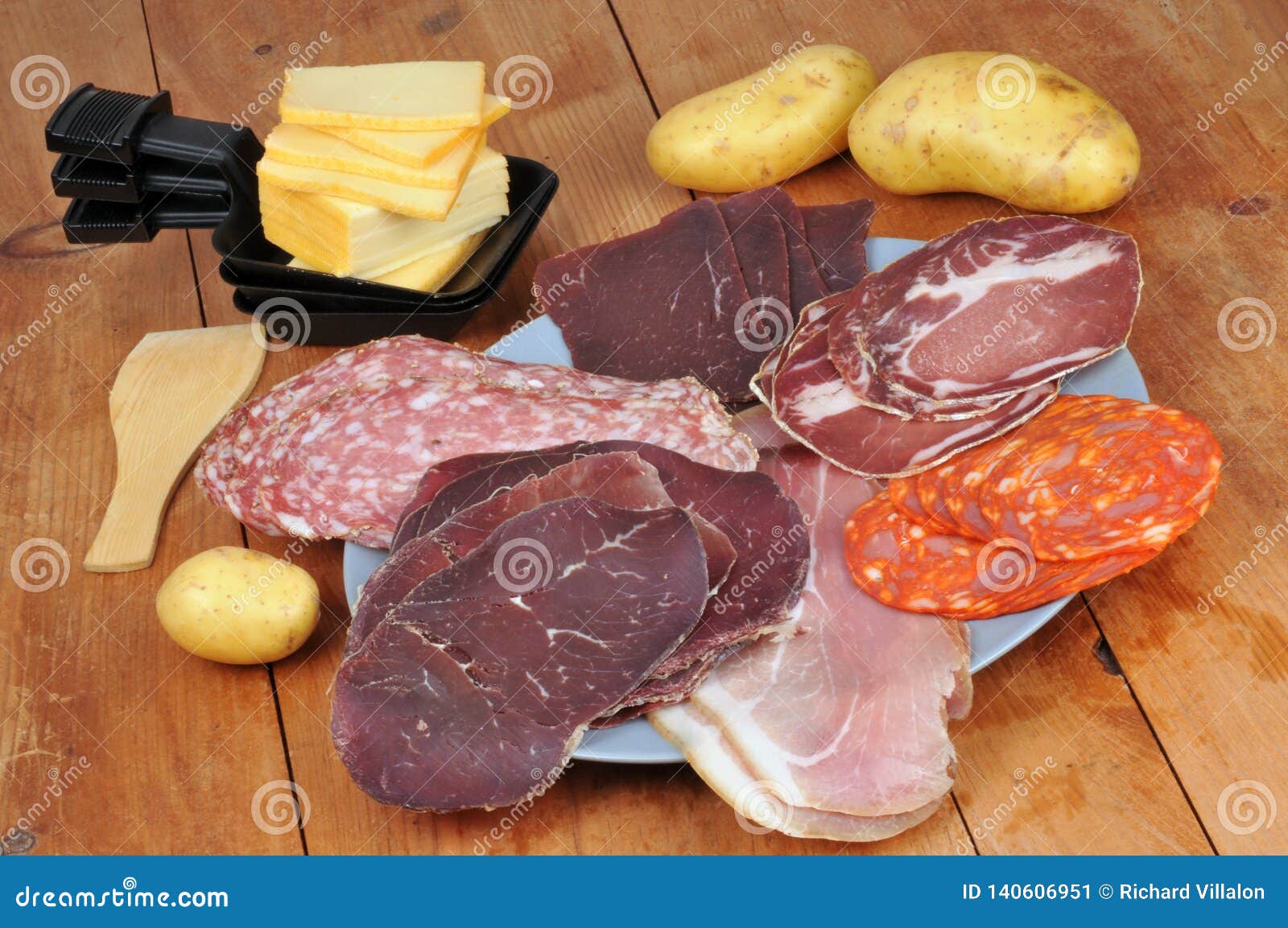 All the Ingredients To Make a Raclette Stock Image - Image of raclette ...