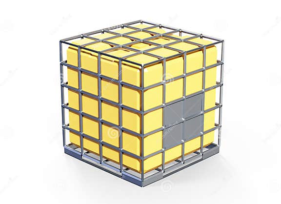 All Join Together Metal Cube 3d Render Stock Illustration ...