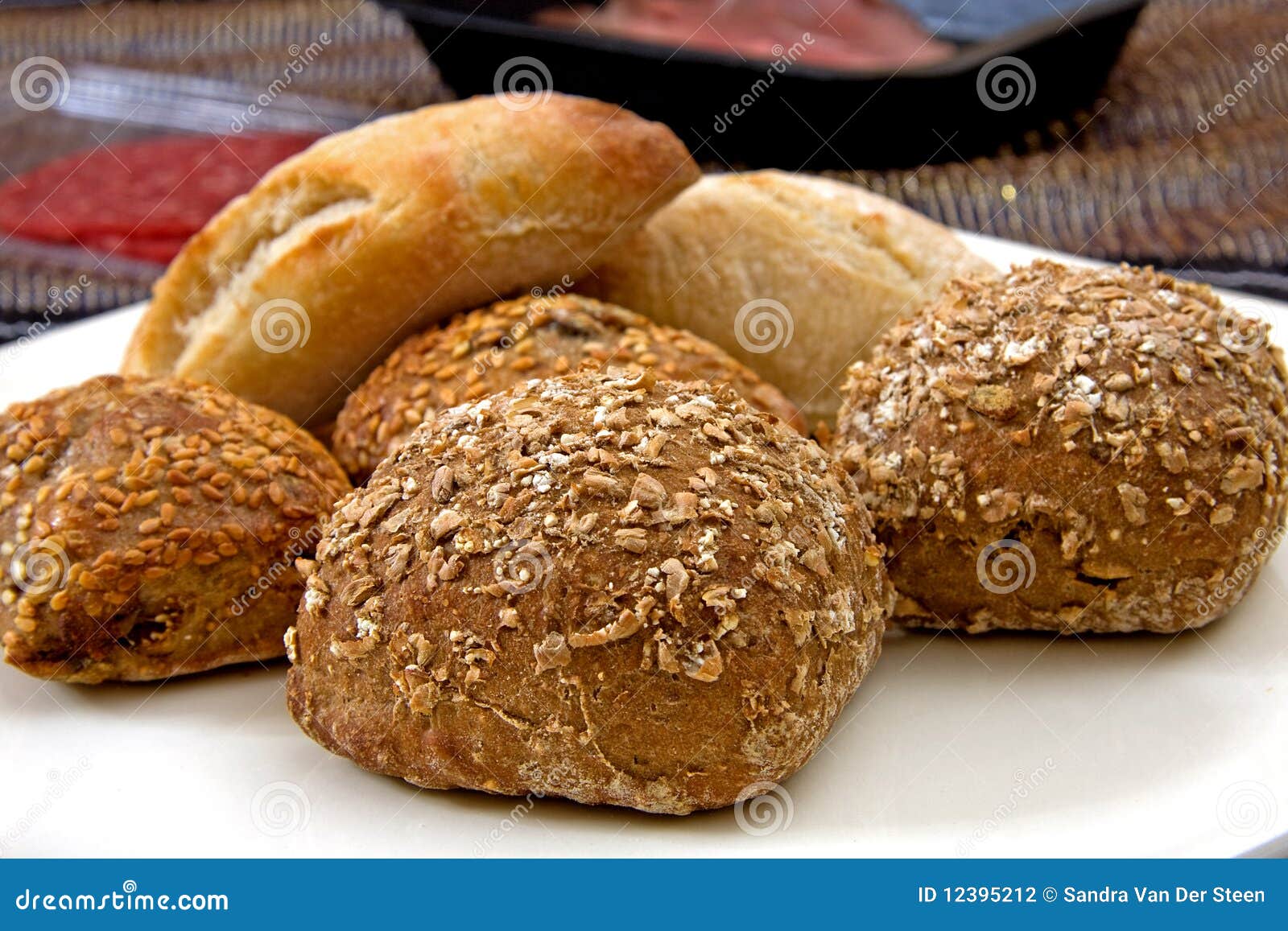 All kind of buns on plate stock photo. Image of buns - 12395212