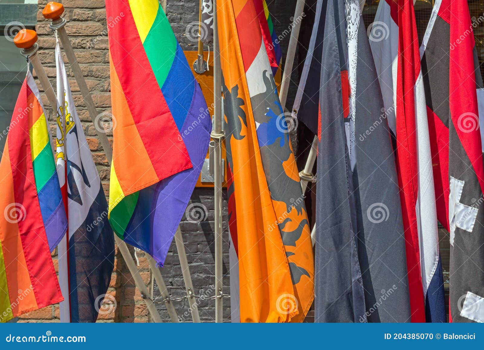 Flags Mix stock photo. Image of pole, nederland, rainbow - 204385070