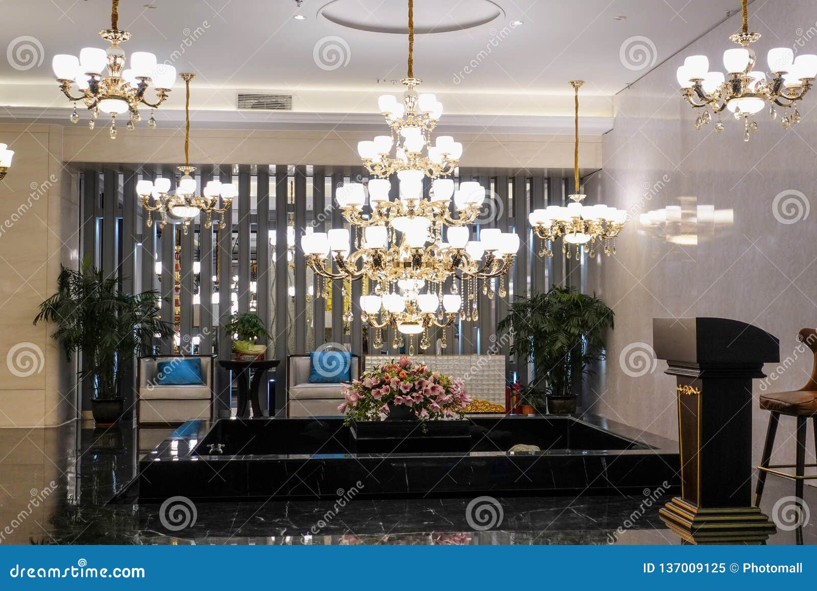 Modern Led Lamp in Lighting Showroom Stock Image - Image of ball ...