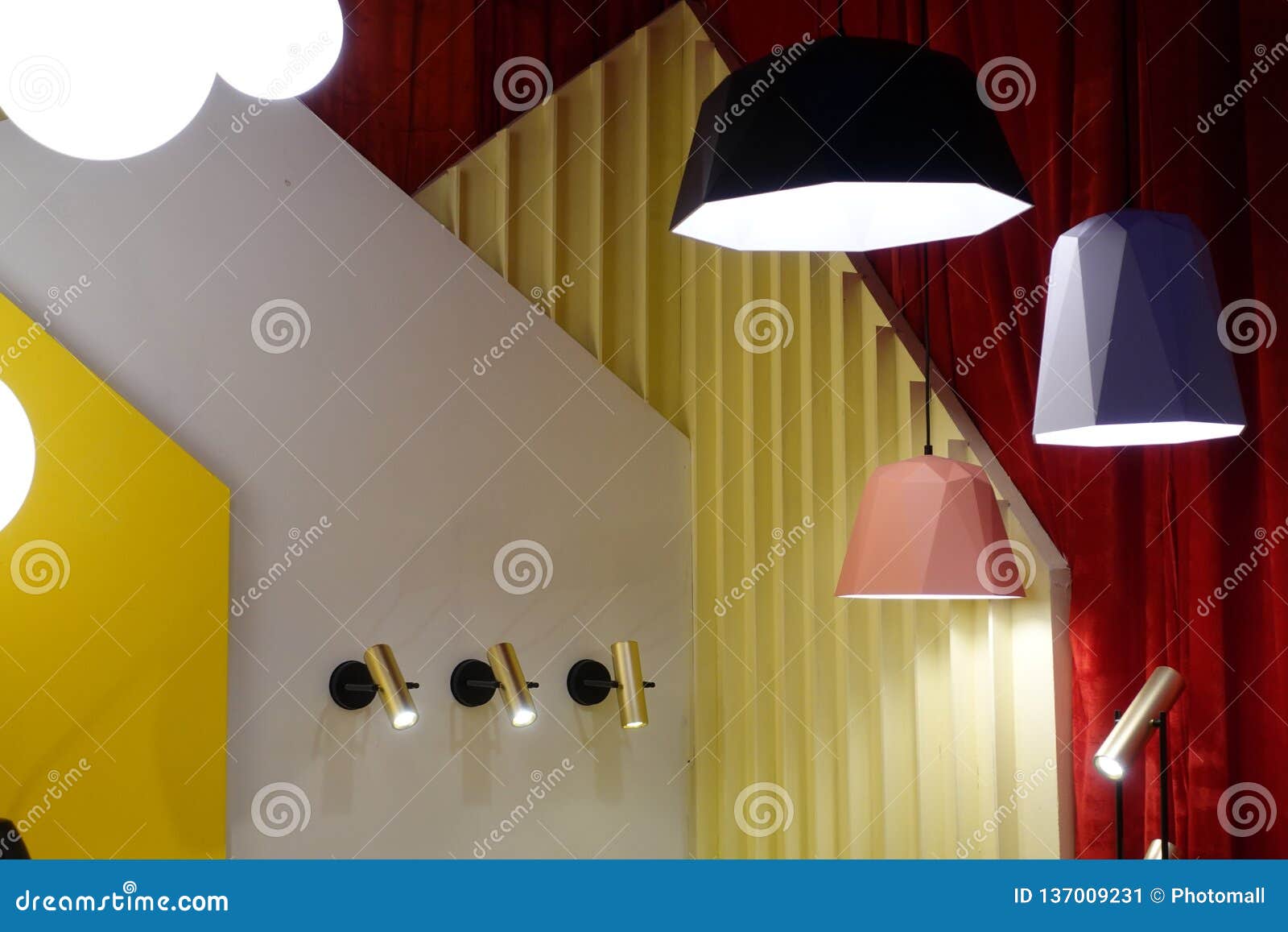 Modern Led Lamp in Lighting Showroom Stock Image - Image of fashionable ...