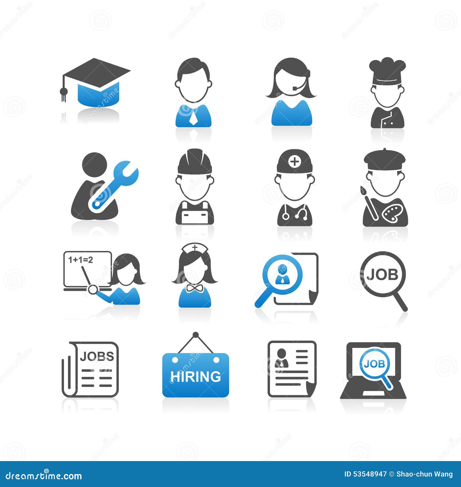 All kinds of Job icon stock vector. Illustration of mortar - 53548947