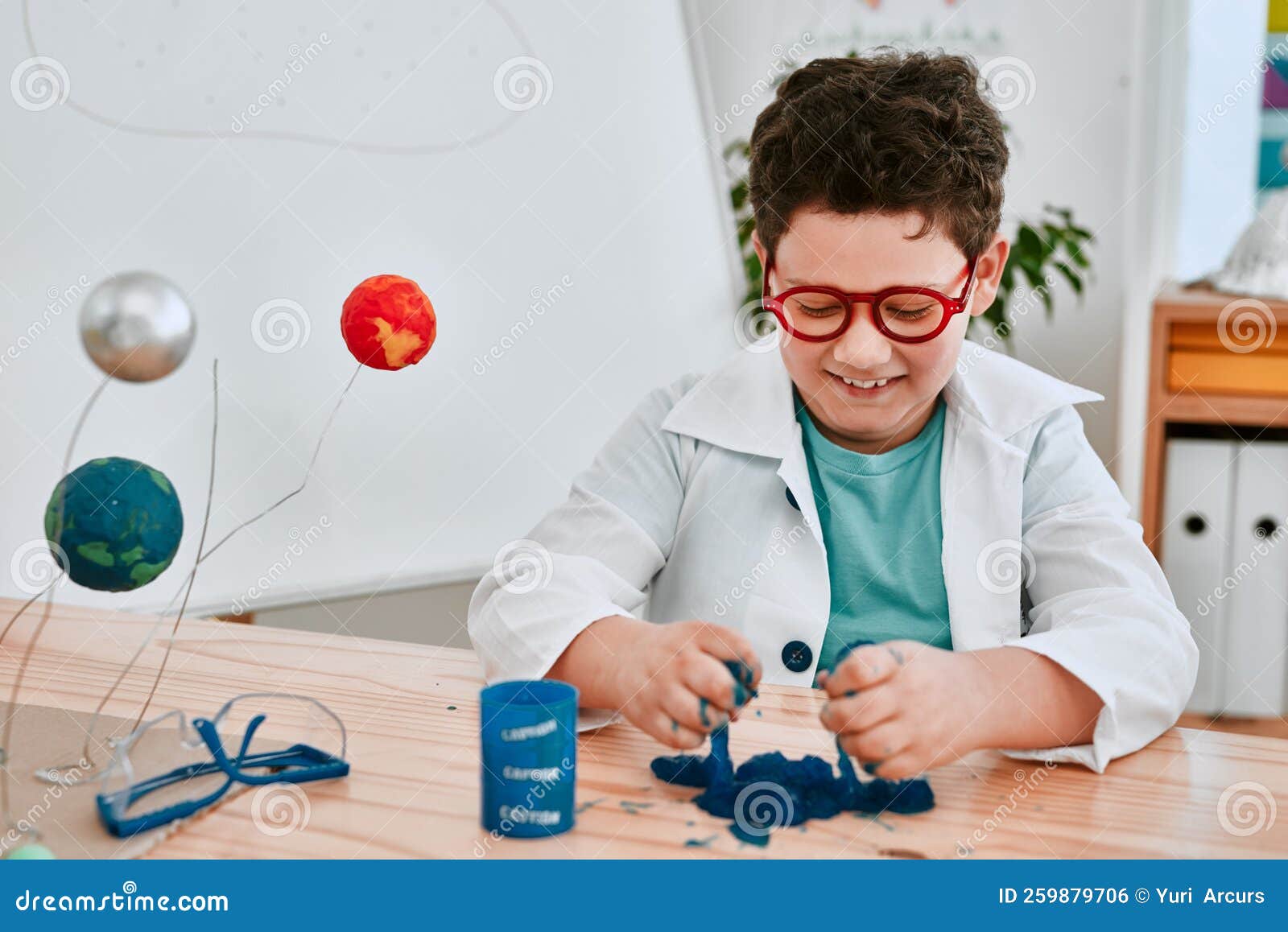 We All Know Making a Mess is always Fun. an Adorable Young School Boy ...
