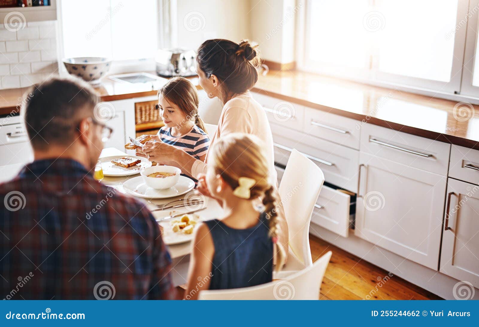 We All Like Different Things for Breakfast. a Family Enjoying Breakfast ...