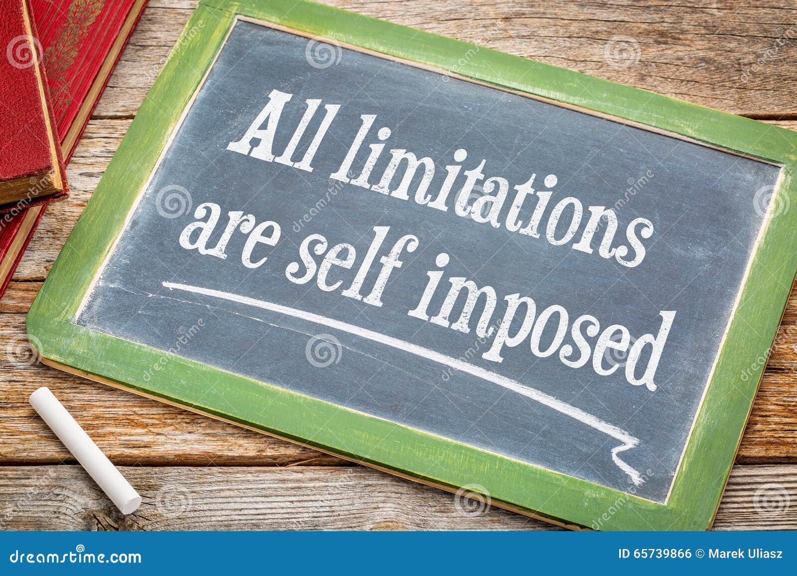 All Limitations are Self Imposed - Blackboard Stock Photo - Image of ...