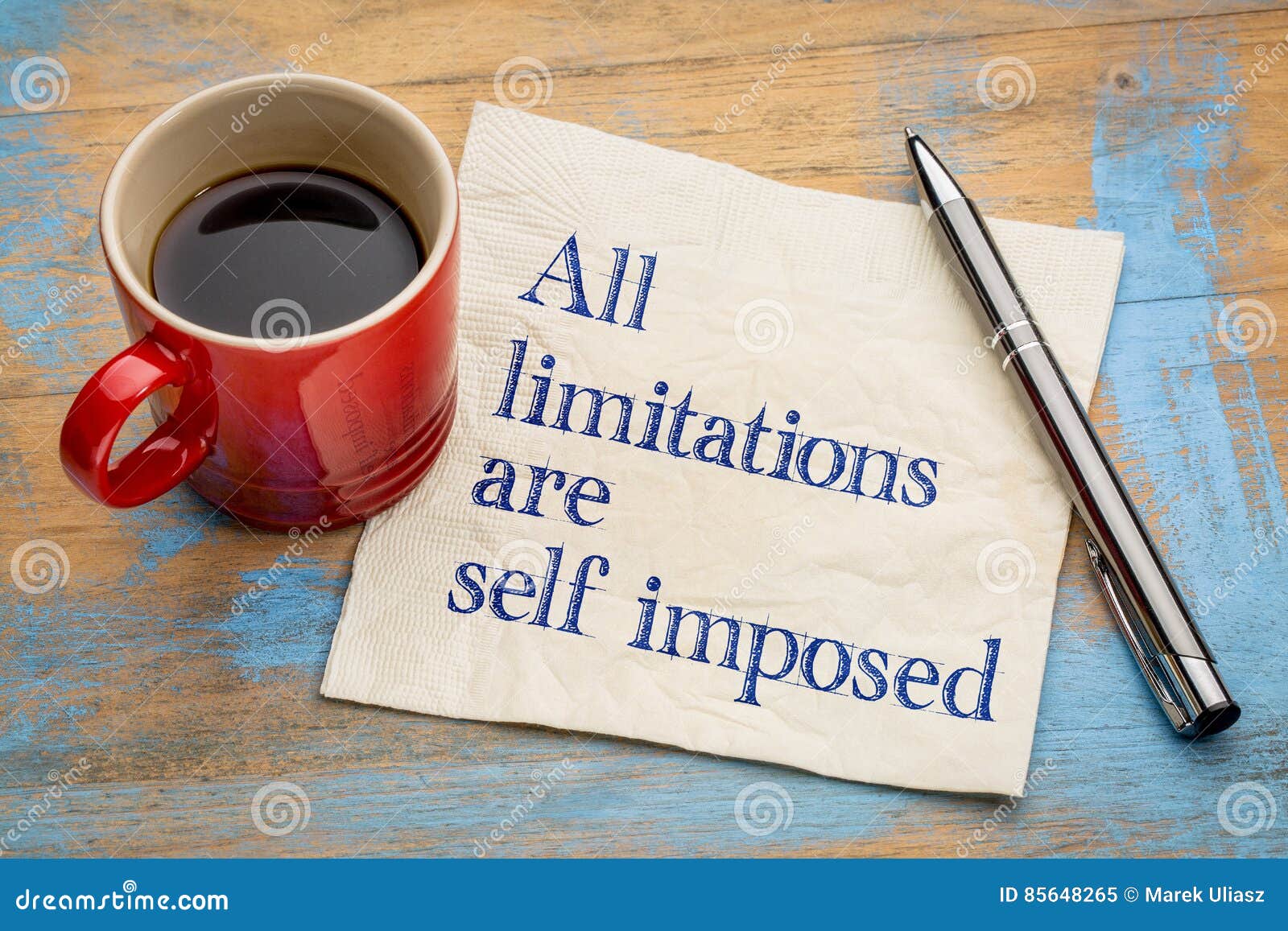 All Limitations are Self Imposed Stock Image - Image of motivation ...