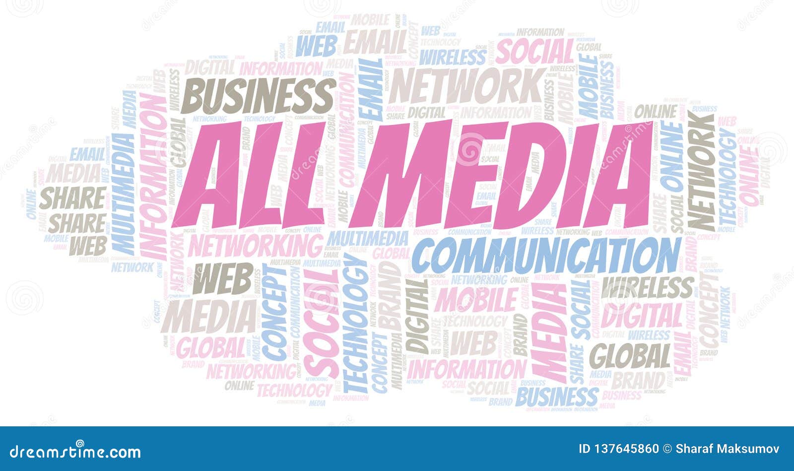 All Media word cloud stock illustration. Illustration of bubble - 137645860