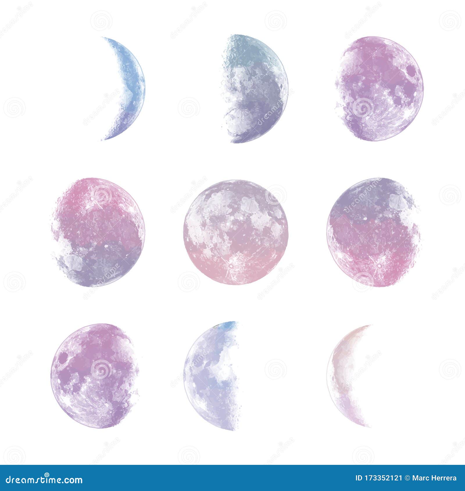 All of Moon phases set stock illustration. Illustration of lunar ...