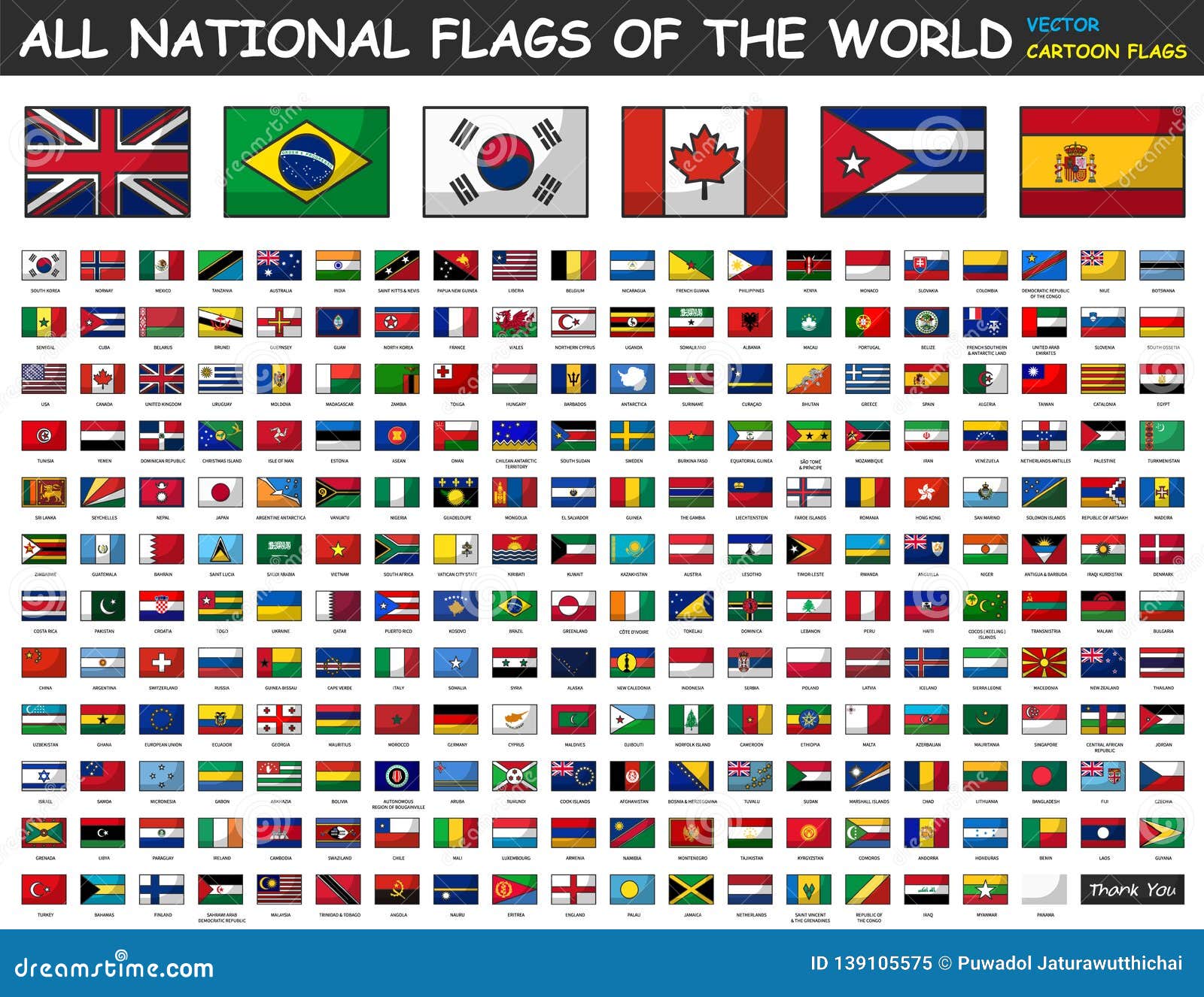 All National Flags Of The World . Cartoon Style | CartoonDealer.com ...