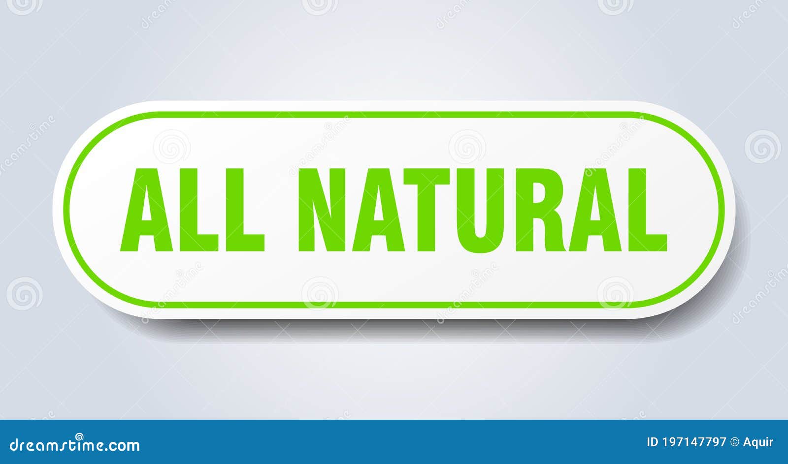 All natural sticker. stock vector. Illustration of stamp - 197147797