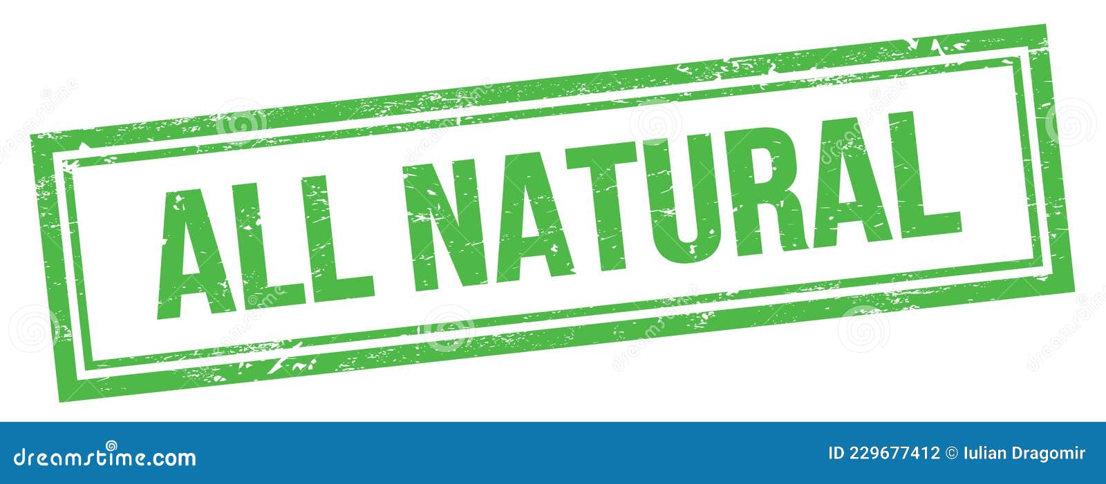 ALL NATURAL Text on Green Grungy Vintage Stamp Stock Illustration ...