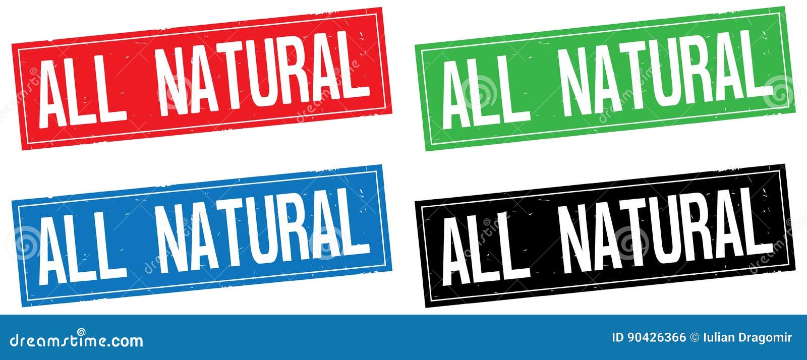 ALL NATURAL Text, on Rectangle Stamp Sign. Stock Illustration ...