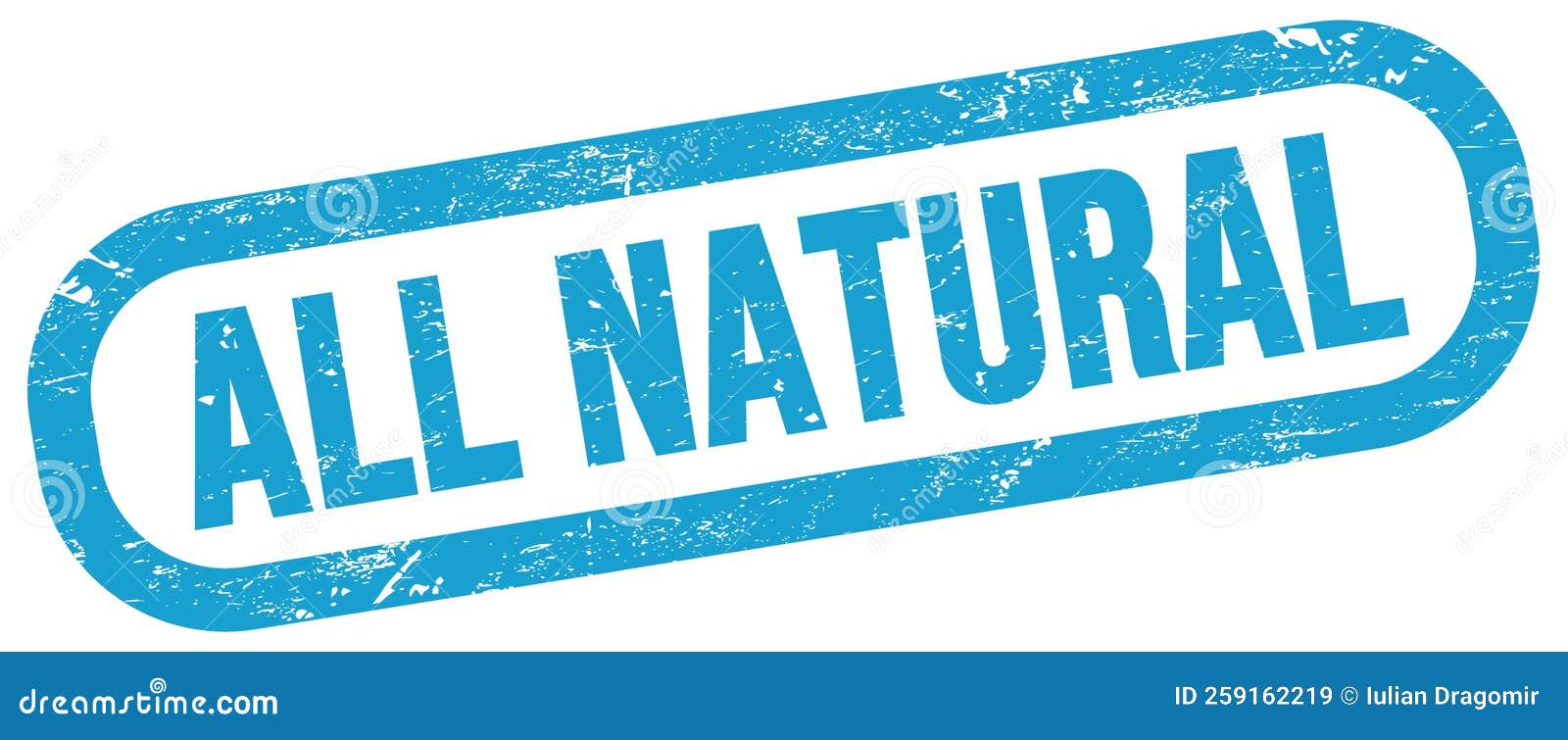 ALL NATURAL, Text Written on Blue Stamp Sign Stock Illustration ...