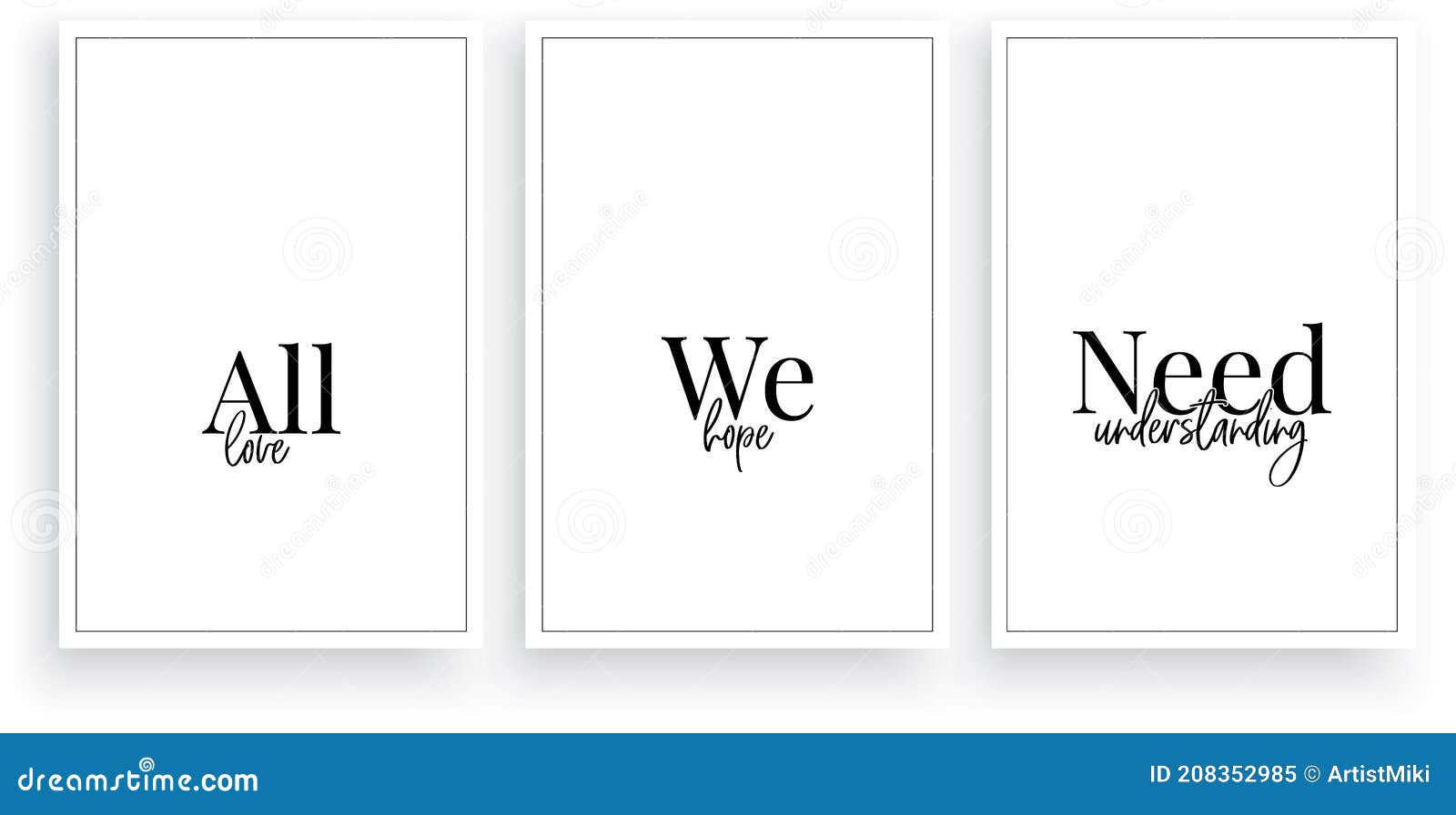 All we Need is Love, Hope and Understanding, Vector. Wording Design ...