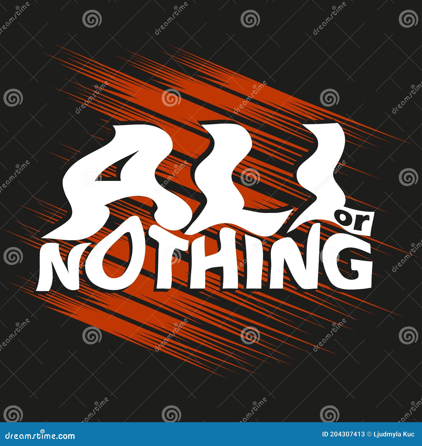 All or nothing lettering stock vector. Illustration of entire - 204307413