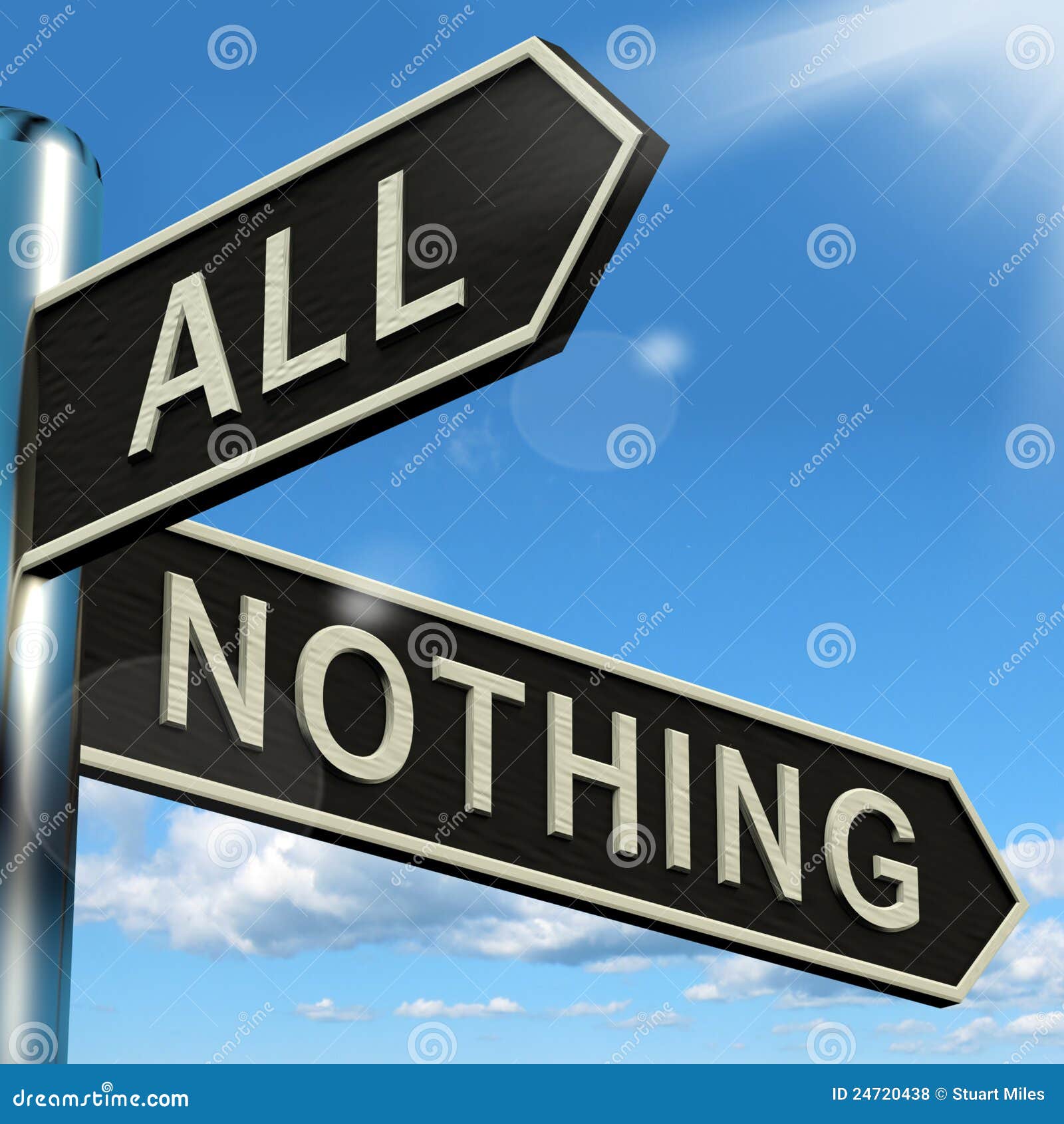 All or Nothing Signpost Meaning Full Stock Illustration - Illustration ...