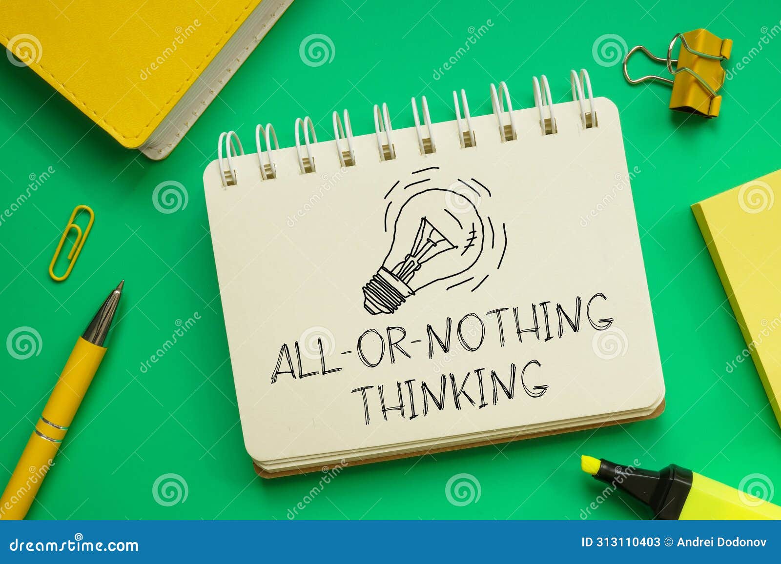 All or Nothing Thinking is Shown Using the Text Stock Image - Image of ...