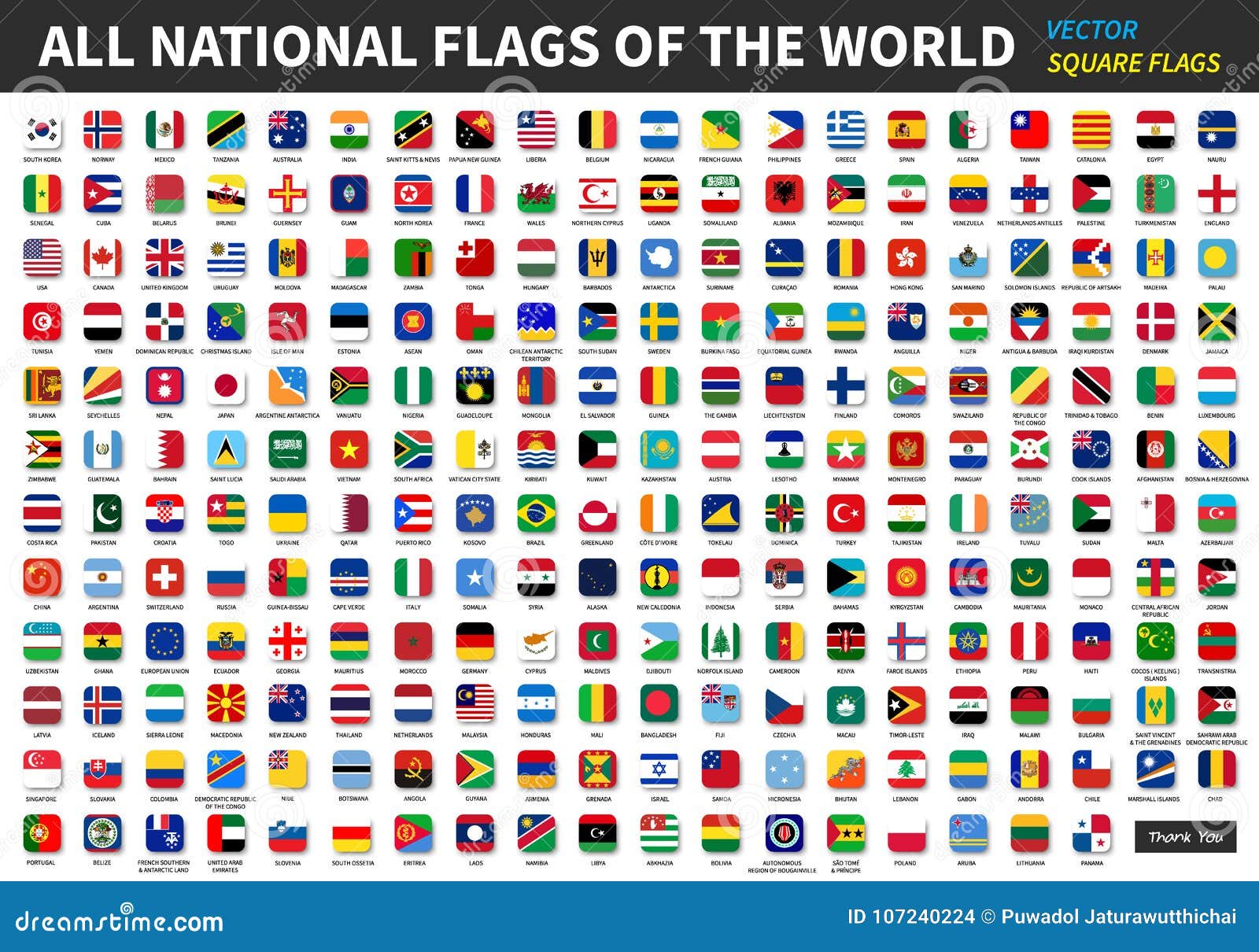 All Official National Flags of the World . Stock Vector - Illustration ...