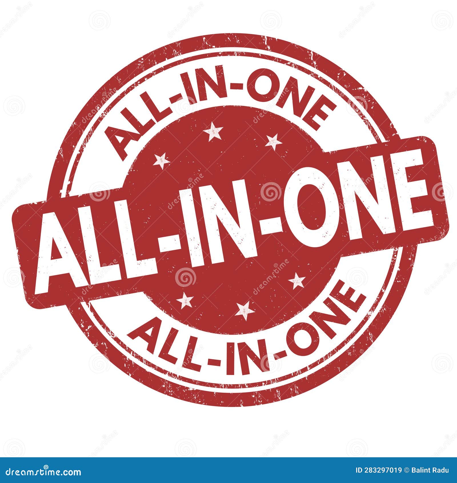 All in One Grunge Rubber Stamp Stock Vector - Illustration of concept ...