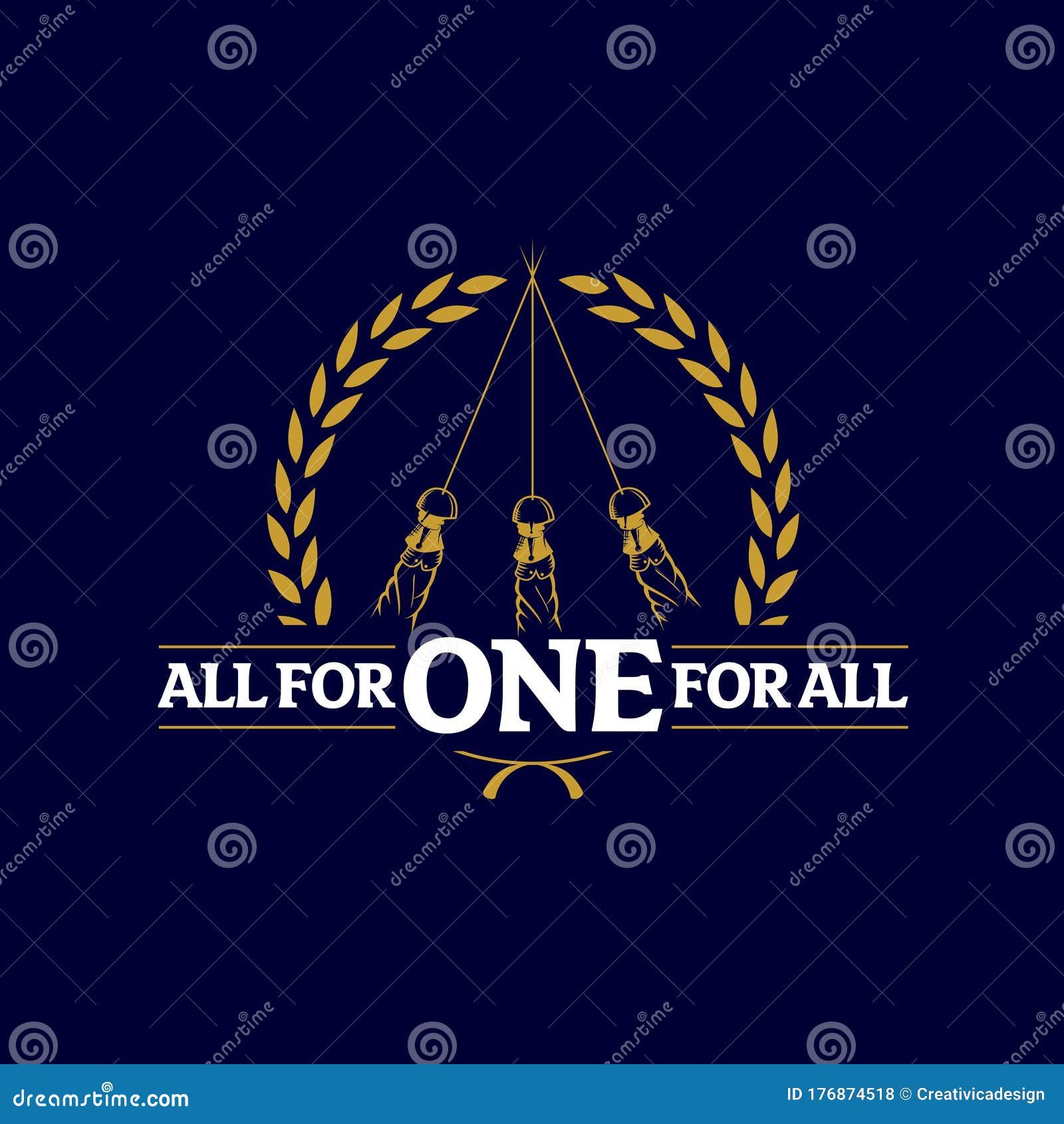 All for One for All stock vector. Illustration of elegant - 176874518