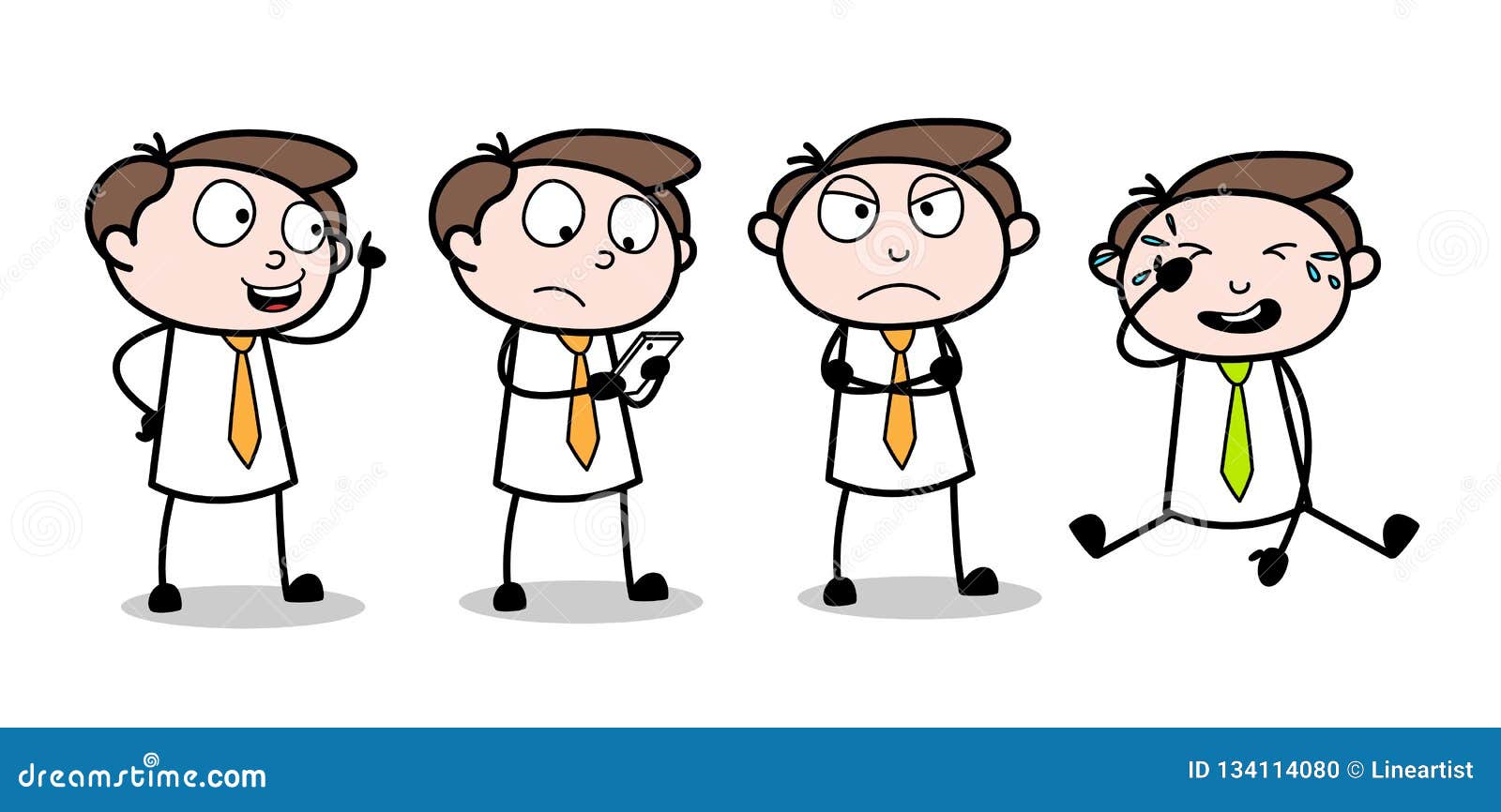 Confused Cartoon Professional Businessman Poses Royalty-Free Stock ...