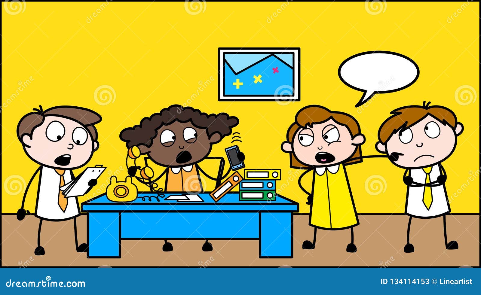 Office Politics Mess Up Scene Cartoon Professional Businessman Stock ...