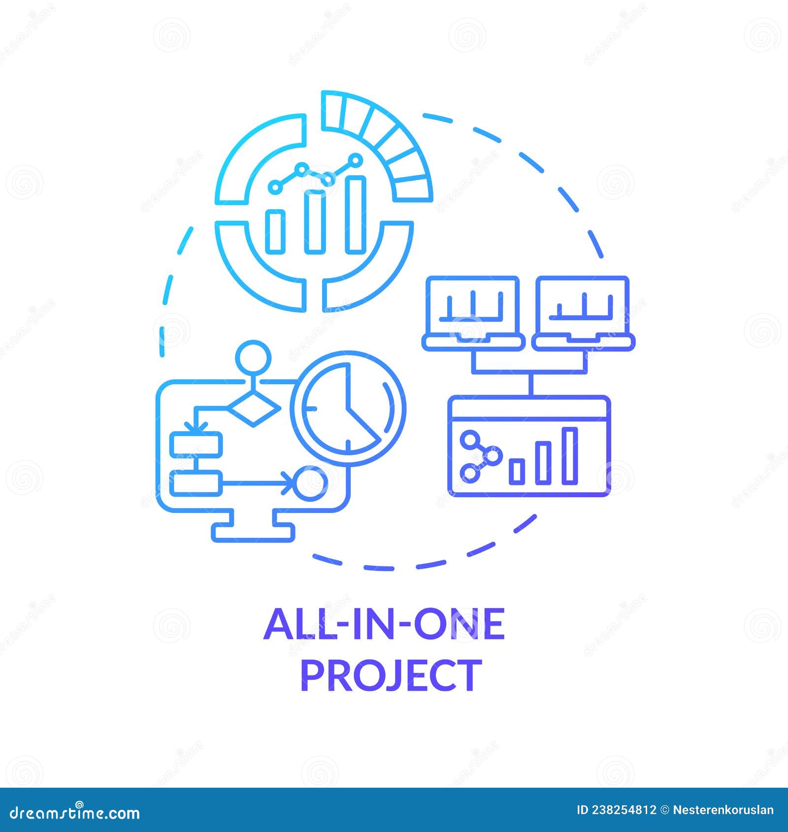 All-in-one Project Blue Gradient Concept Icon Stock Vector ... All-in-one Project Blue Gradient Concept Icon Stock Vector ...
