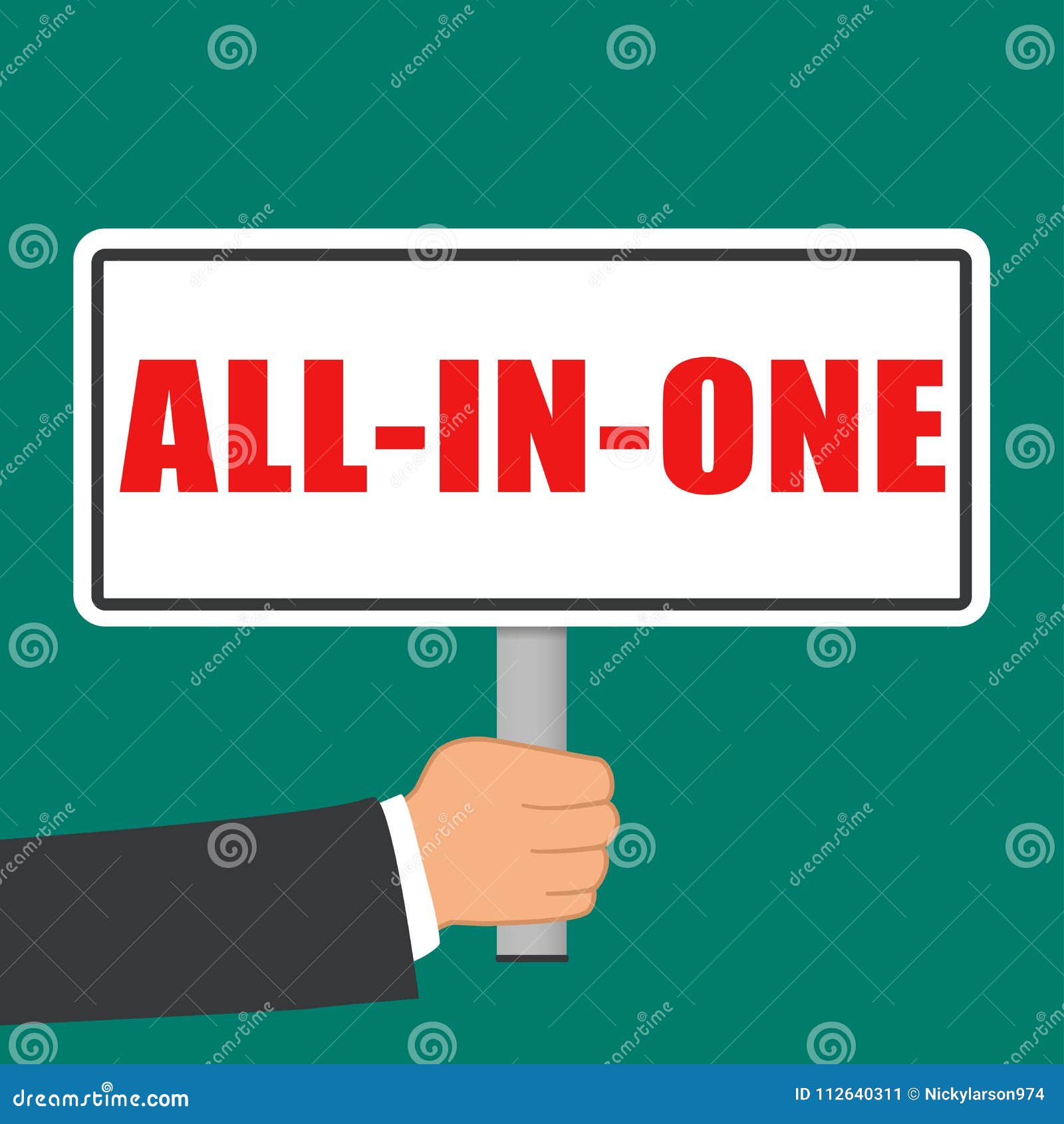 All in One Sign Flat Concept Stock Vector - Illustration of information ...