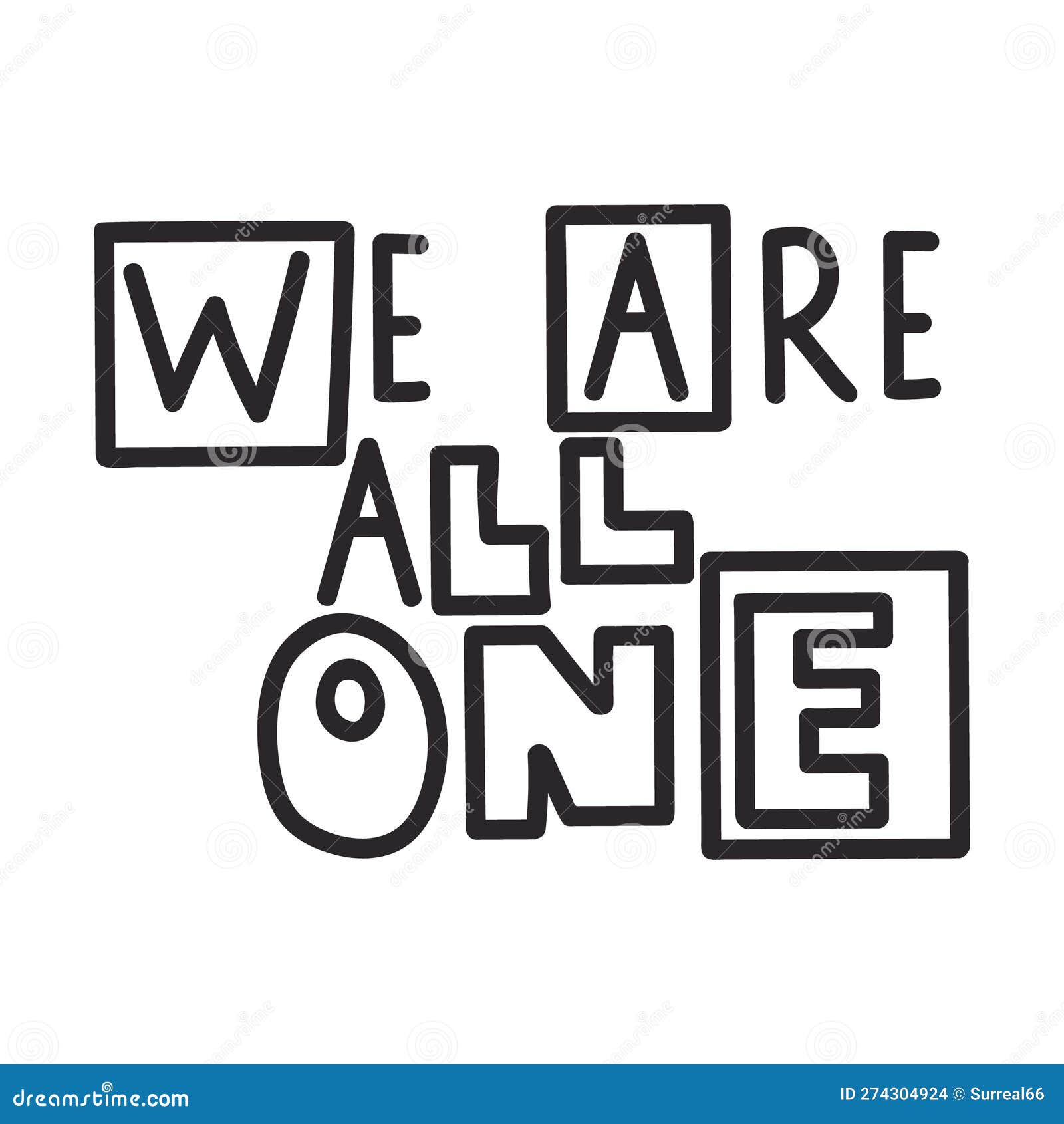 We are All One Vector Quote. Unity Concept Stock Vector - Illustration ...