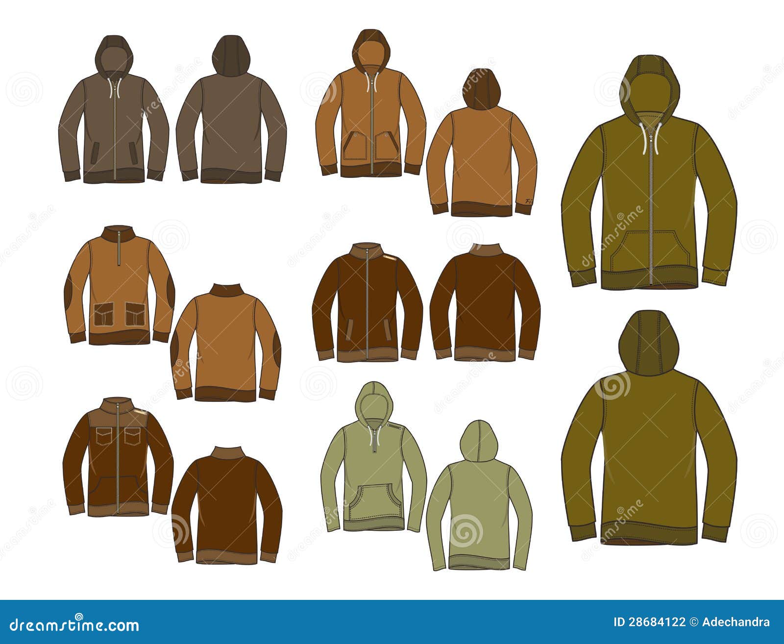 All Outdoor Apparel in Full Set Stock Vector - Illustration of casual ...