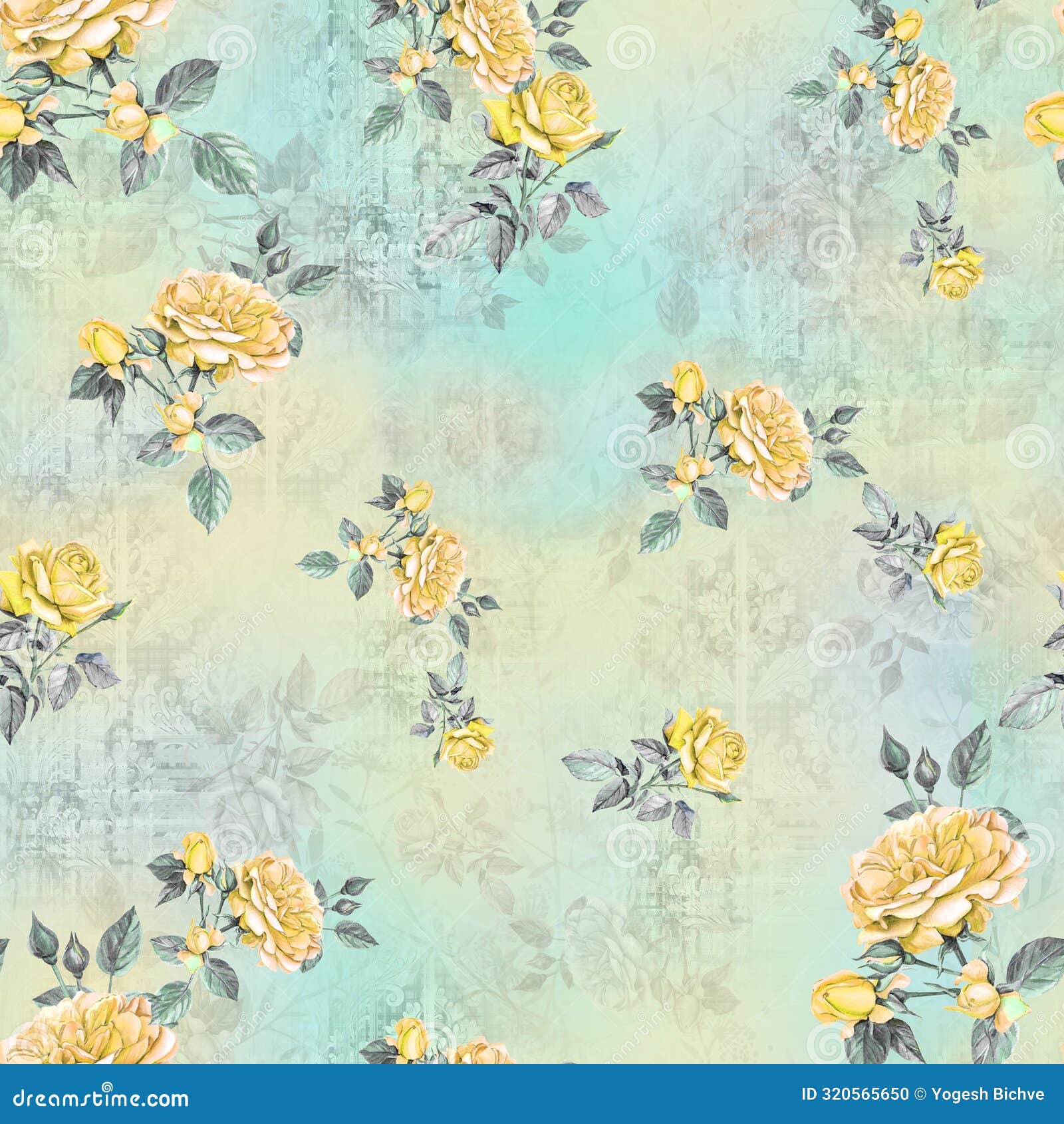 All Over Flower. Pateen.Flower All Over. All Over Design. Digital Print ...