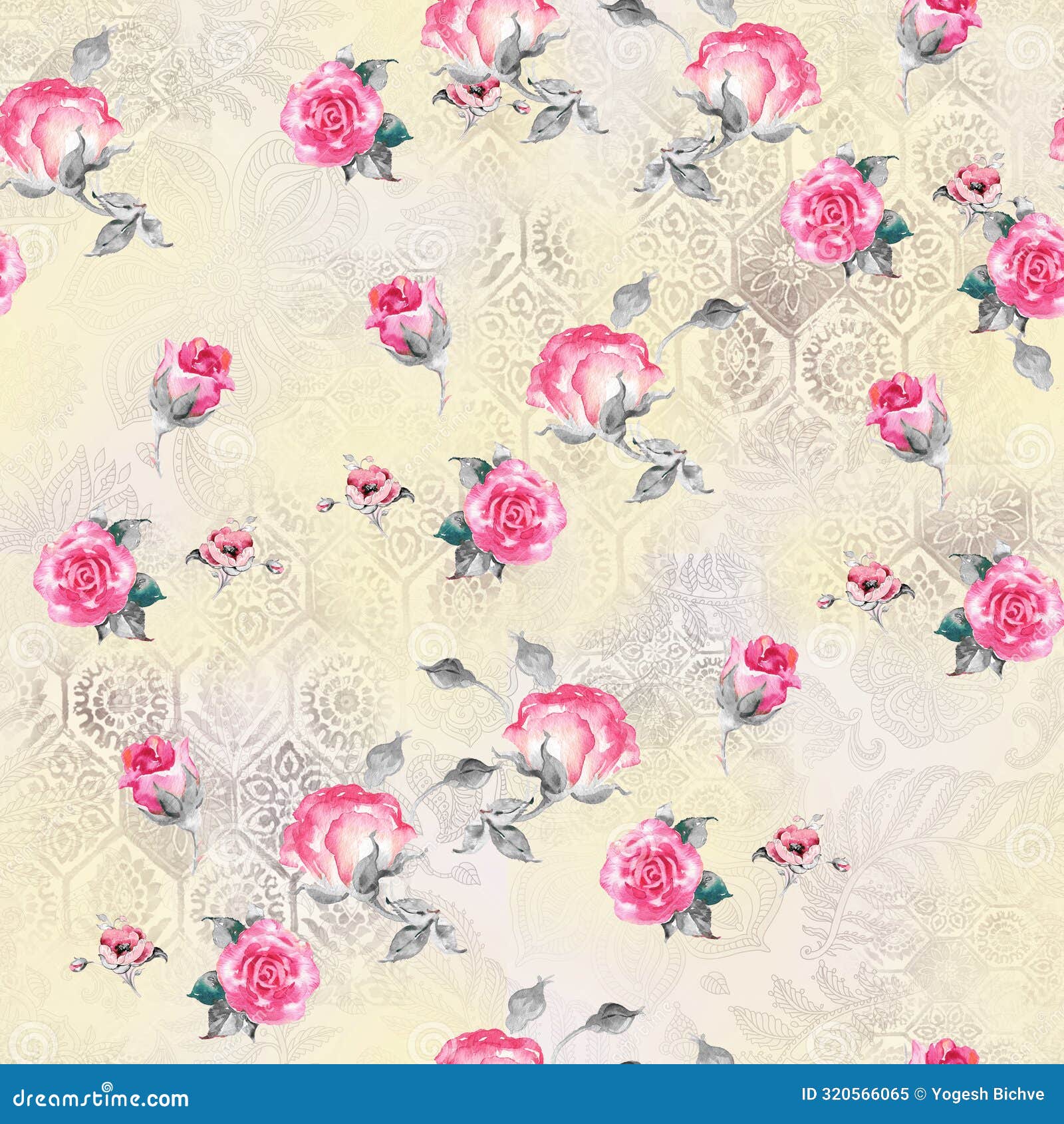 All Over Flower. Pateen.Flower All Over. All Over Design. Digital Print ...