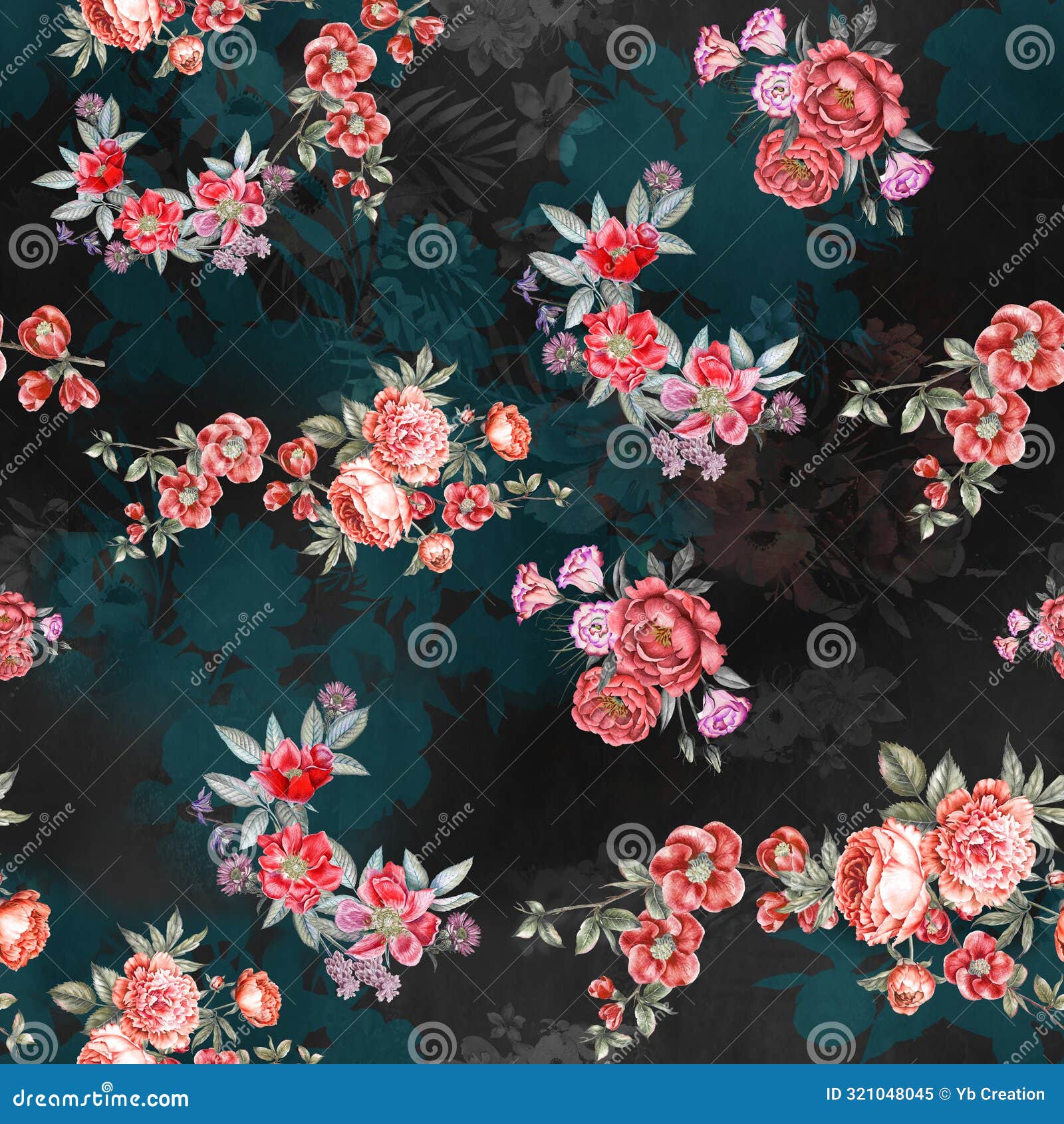 All Over Flower. Pateen.Flower All Over. All Over Design. Digital Print ...