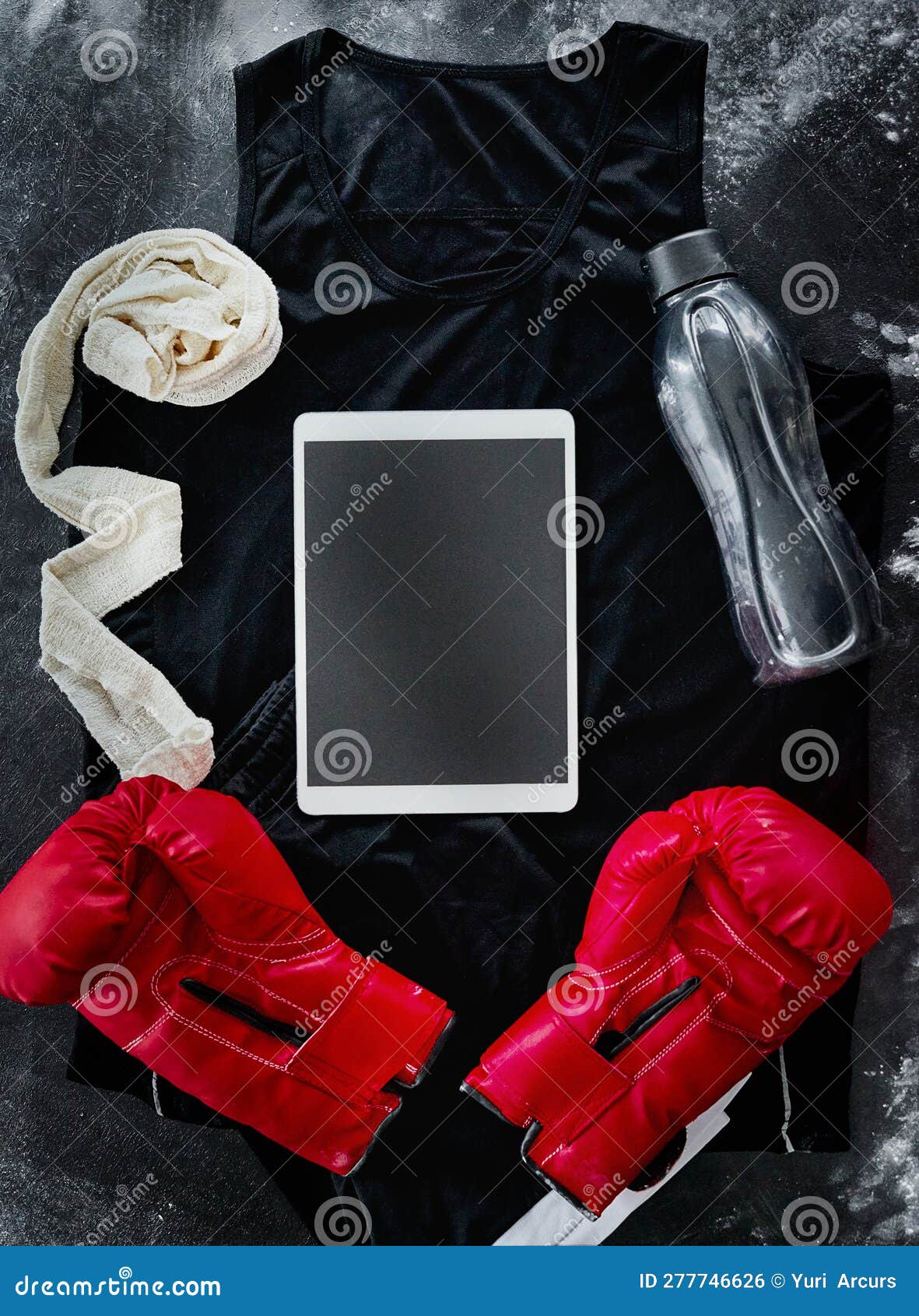 All Packed Up and Ready. High Angle Shot of Boxing Essentials Placed on ...