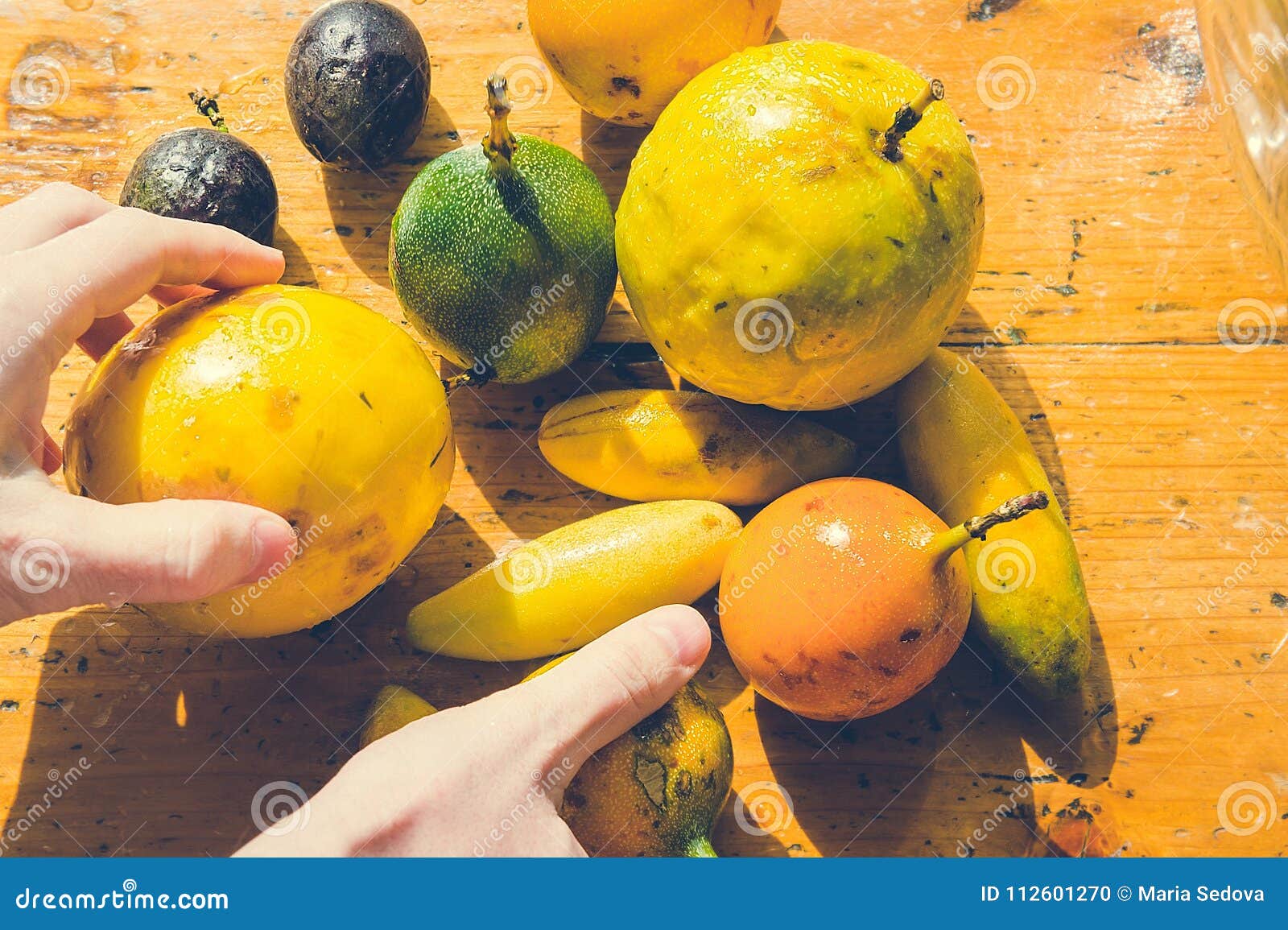 All passion fruit versions stock photo. Image of yellow - 112601270