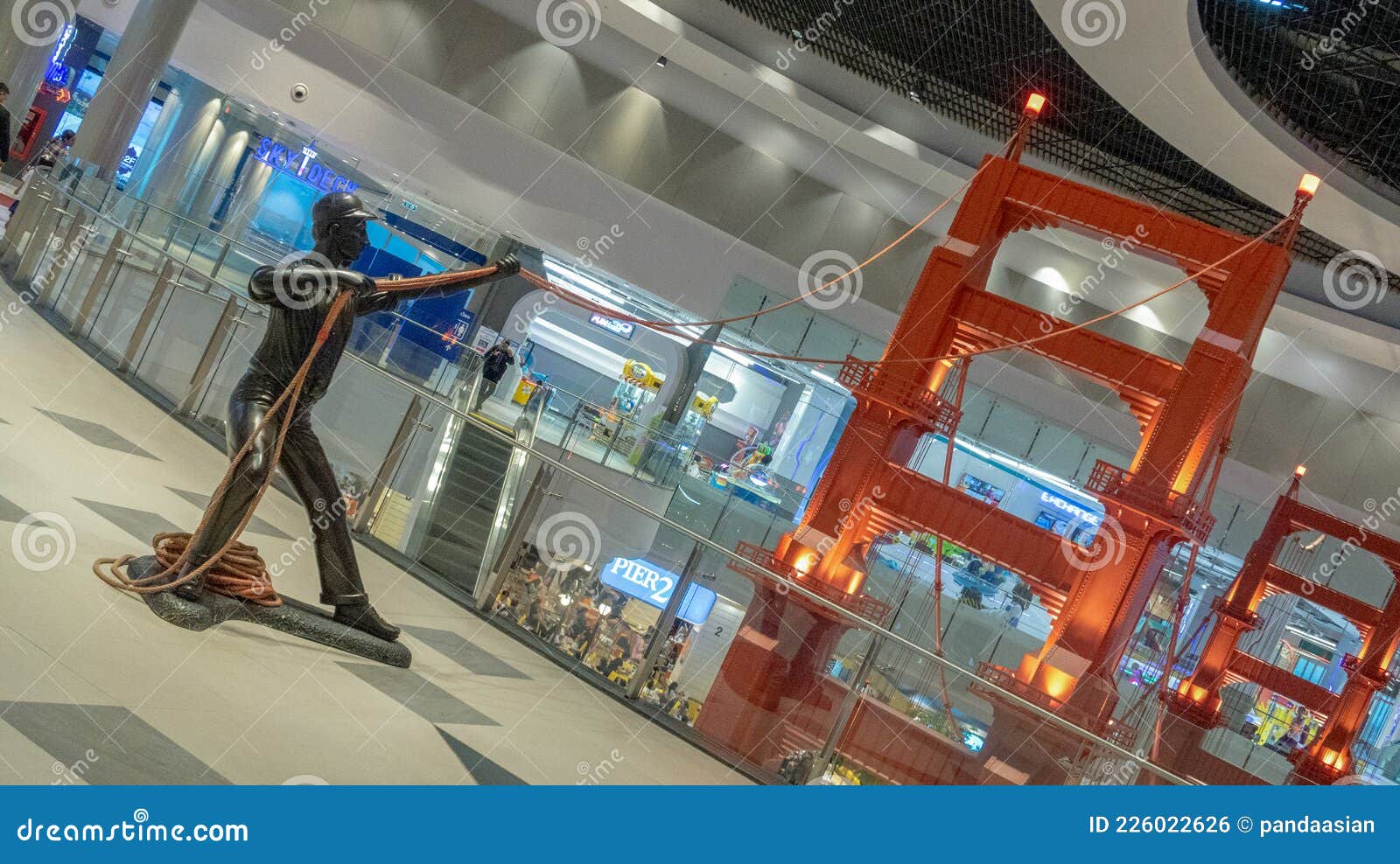 A Statue of a Worker in a Unique Mall Editorial Photo - Image of ...