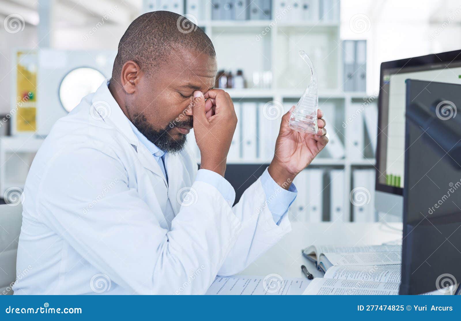 All Problem Solving and No Play...a Scientist Looking Stressed while ...