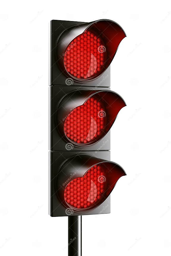 All red traffic light stock illustration. Illustration of signals - 7013071