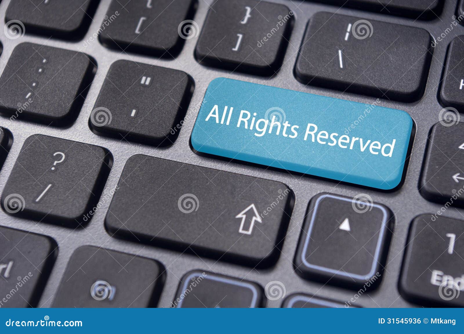 All Rights Reserved Message on Keyboard Stock Photo - Image of symbols ...