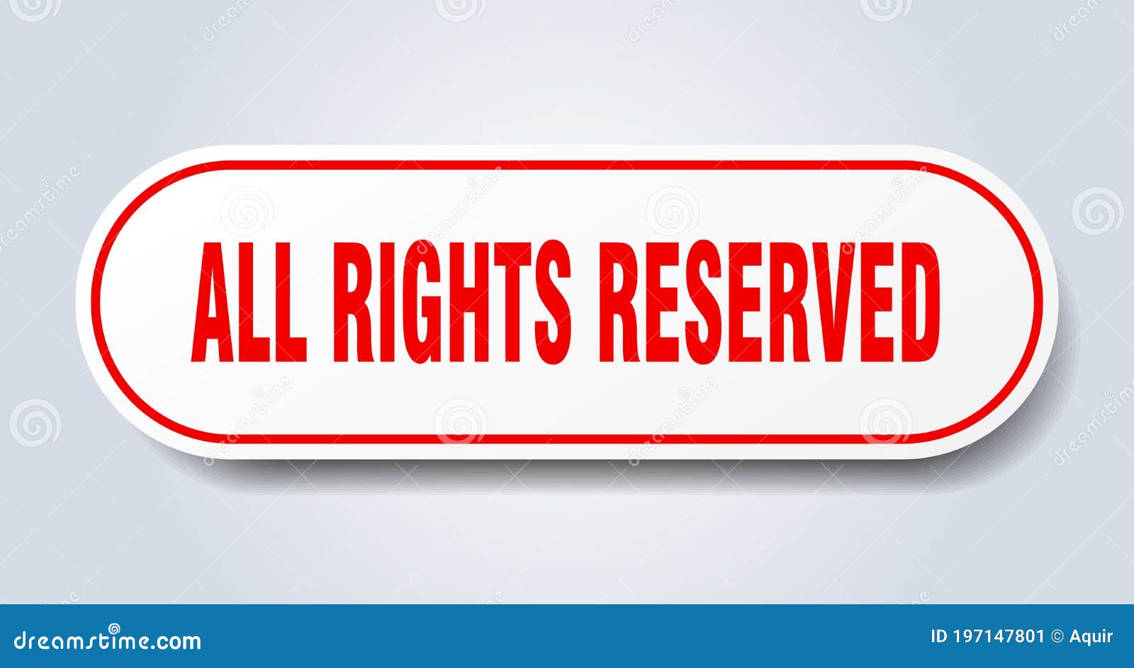All Rights Reserved Sign. Rounded Isolated Button. White Sticker Stock ...